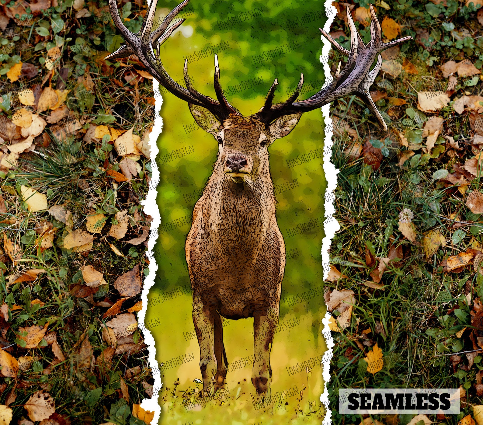 Deer Hunting Camo Hunt Seamless 20oz Skinny Tapered & Straight | Etsy