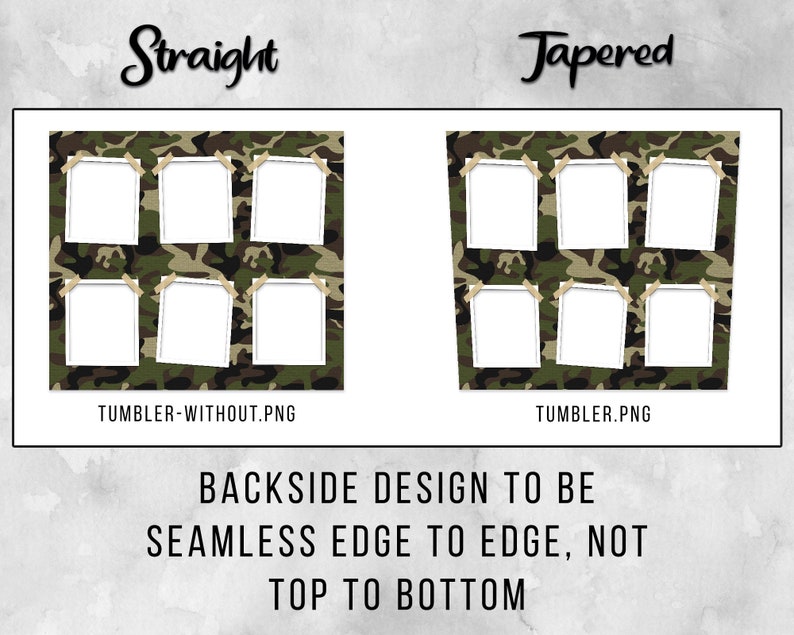 Camouflage Camo Photo Frame 20oz Skinny Tapered & Straight - Etsy