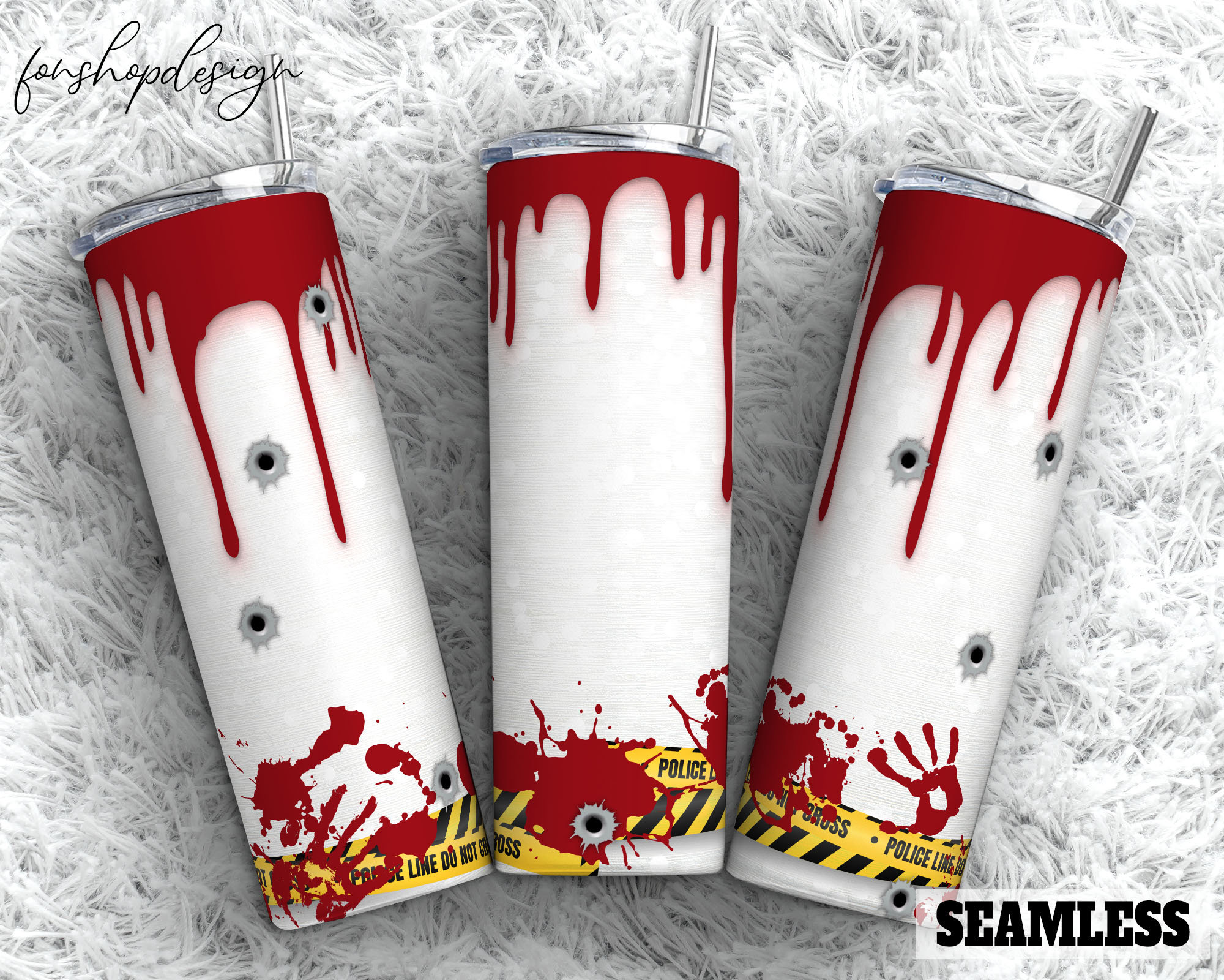 True Crime Junkie Blood Splatter Seamless 20oz Skinny Tapered | Etsy