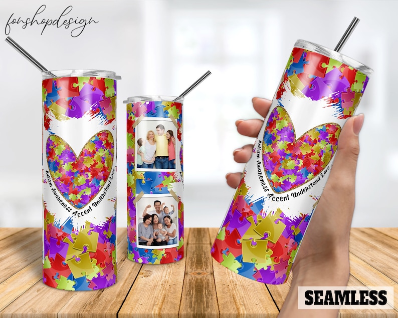 Autism Awareness Photo Frame 20oz Skinny Tapered & Straight - Etsy