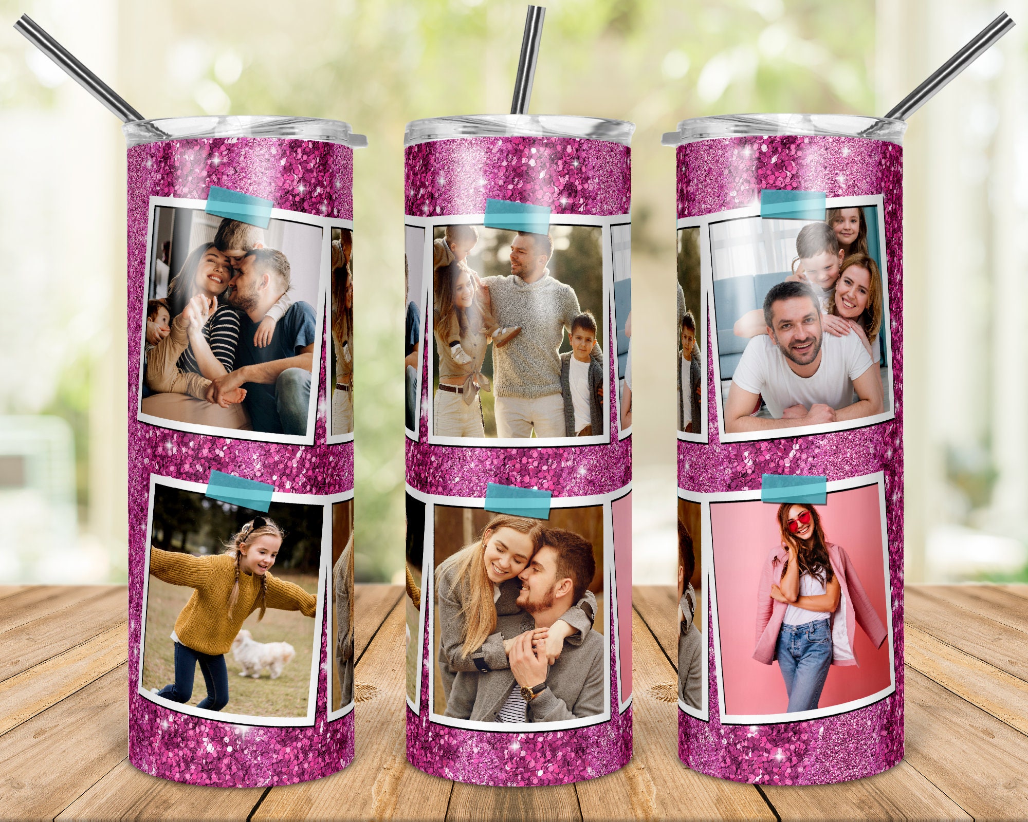 Pink Glitter Photo Frame 20oz Skinny Tapered and Straight | Etsy