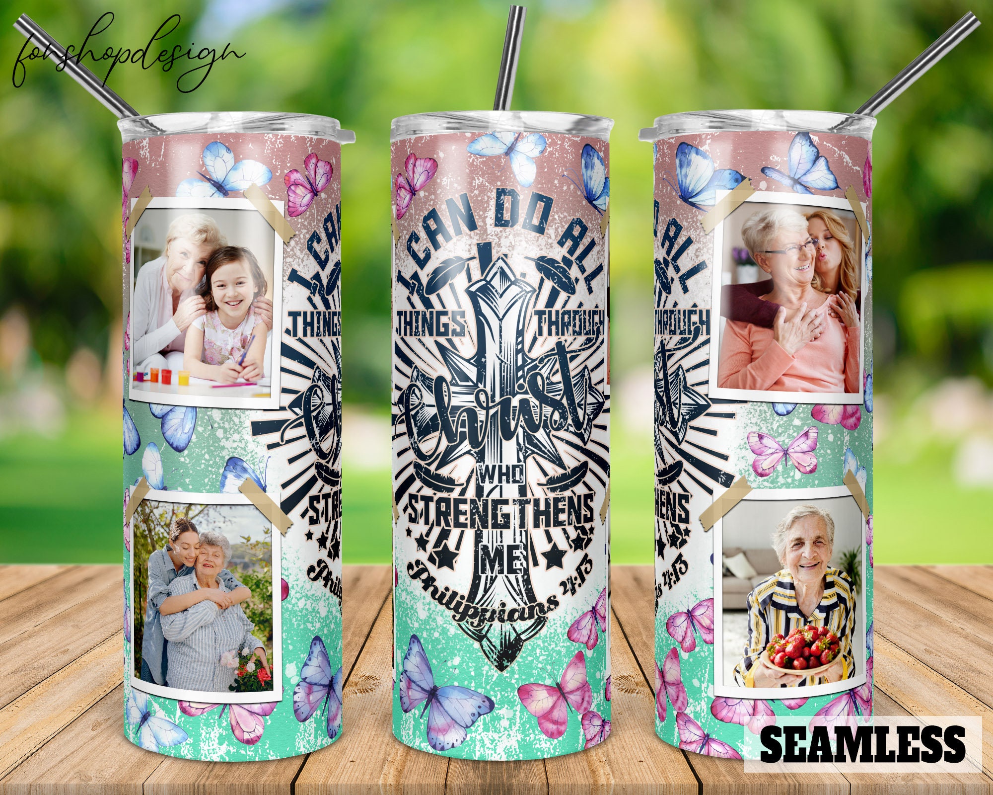 Christian Bible Verse Photo Frame 20oz Skinny Tapered & | Etsy