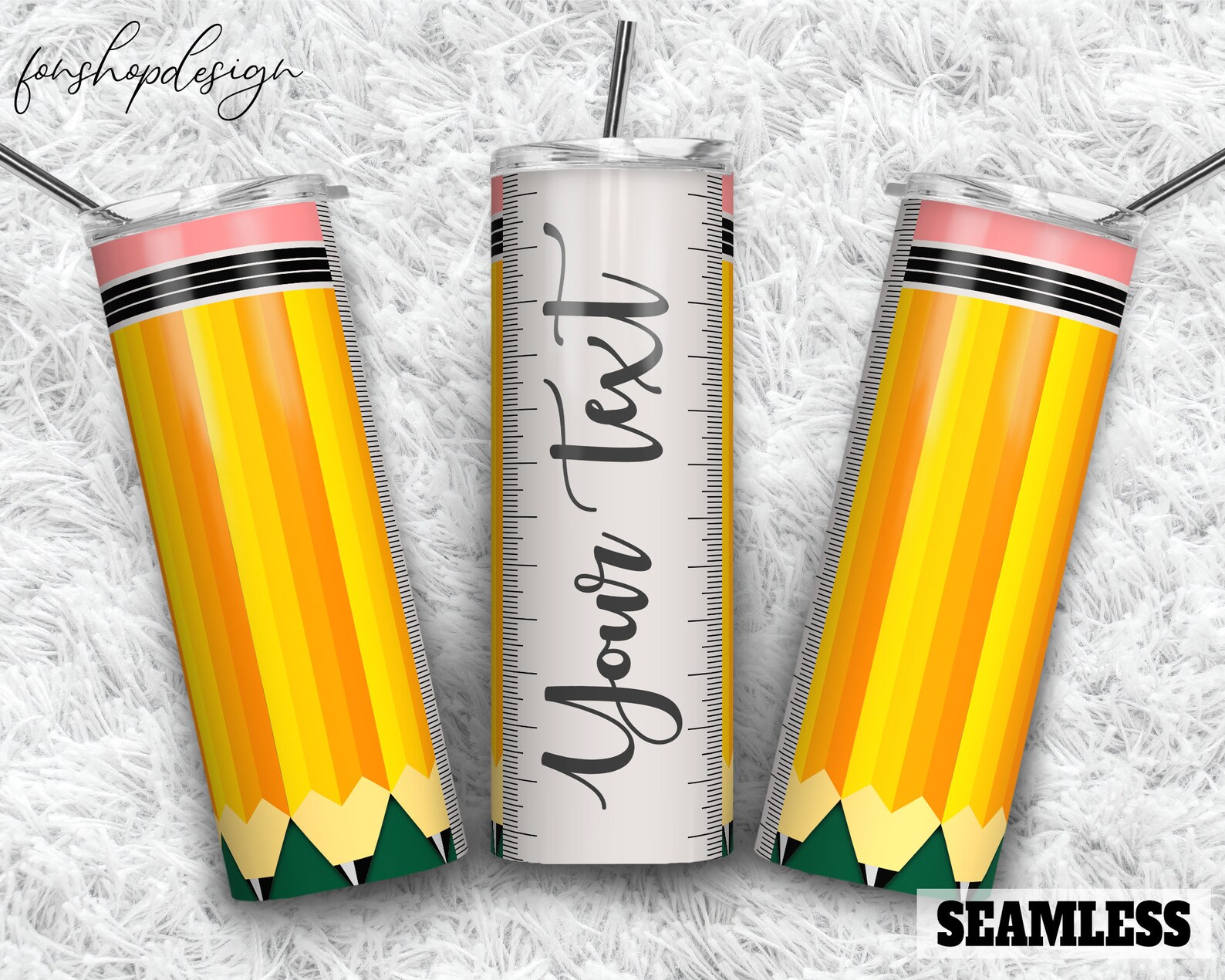 Pencils Teacher Life Seamless Tumbler 20 Oz Tumbler Skinny - Etsy