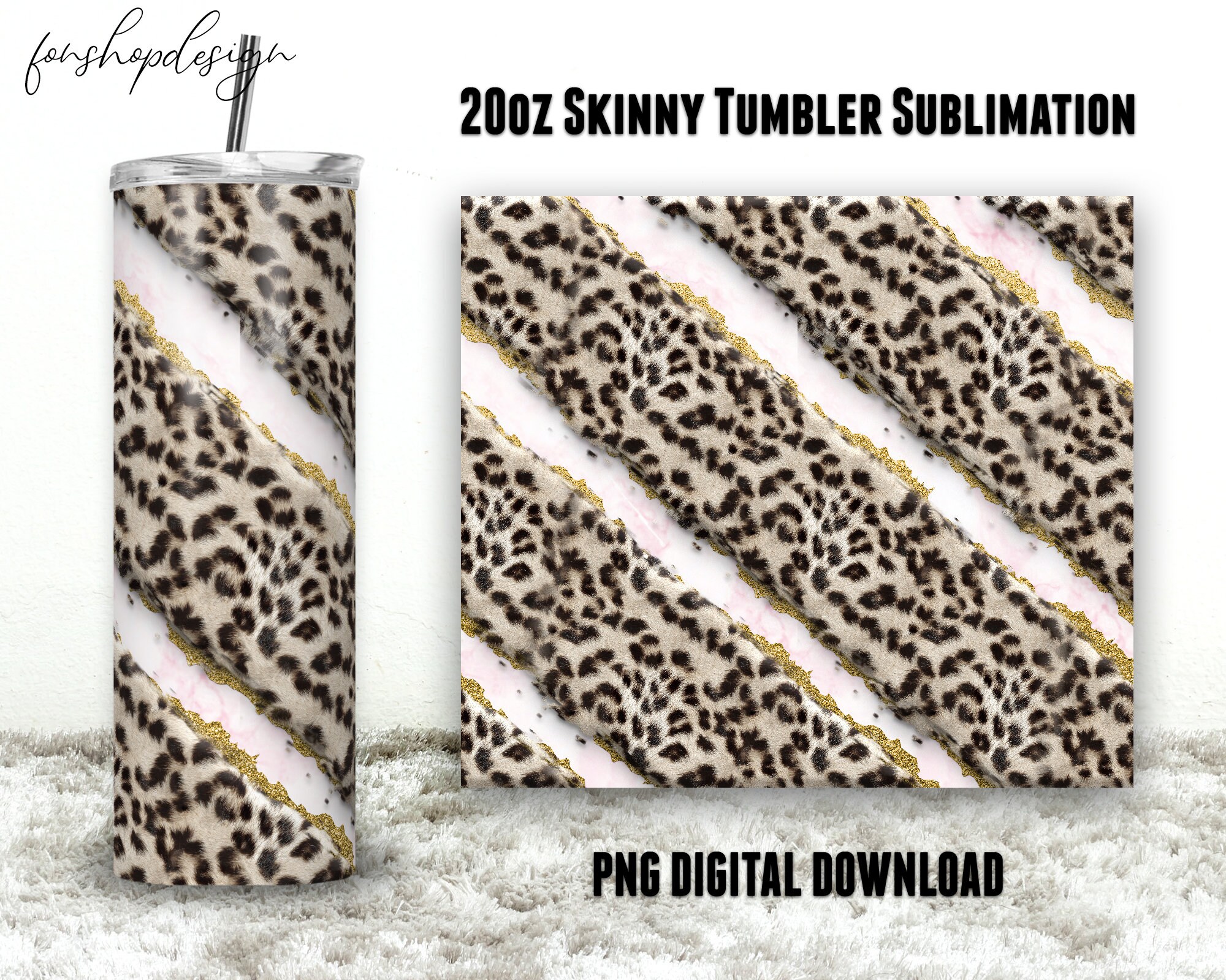 Snow Leopard Marble Seamless 20oz Skinny Tapered & Straight - Etsy