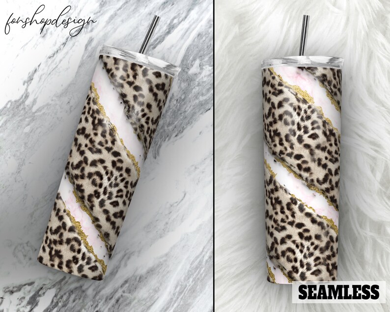 Snow Leopard Marble Seamless 20oz Skinny Tapered & Straight - Etsy