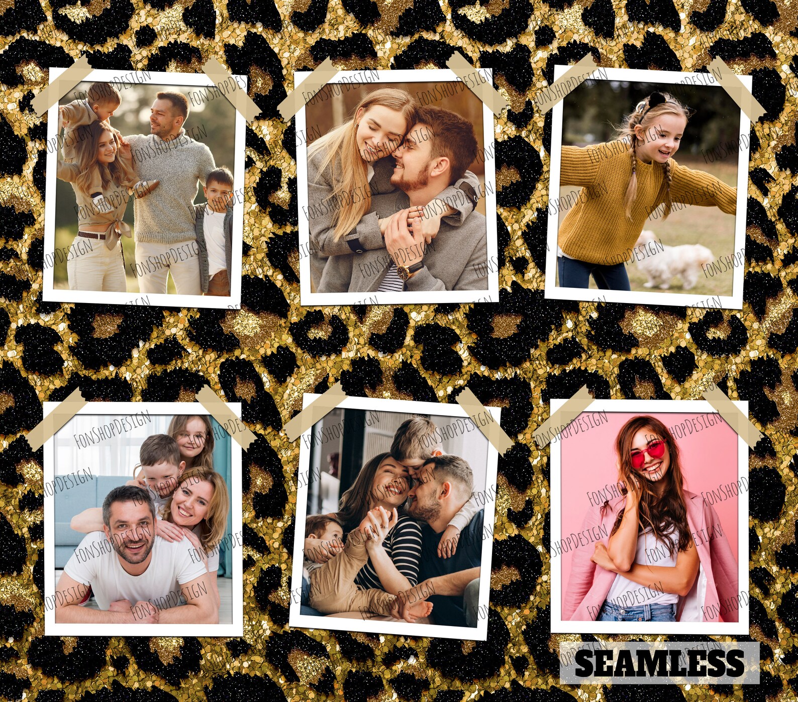 Black Glitter Leopard Print Photo Frame 20oz Skinny Tapered & | Etsy