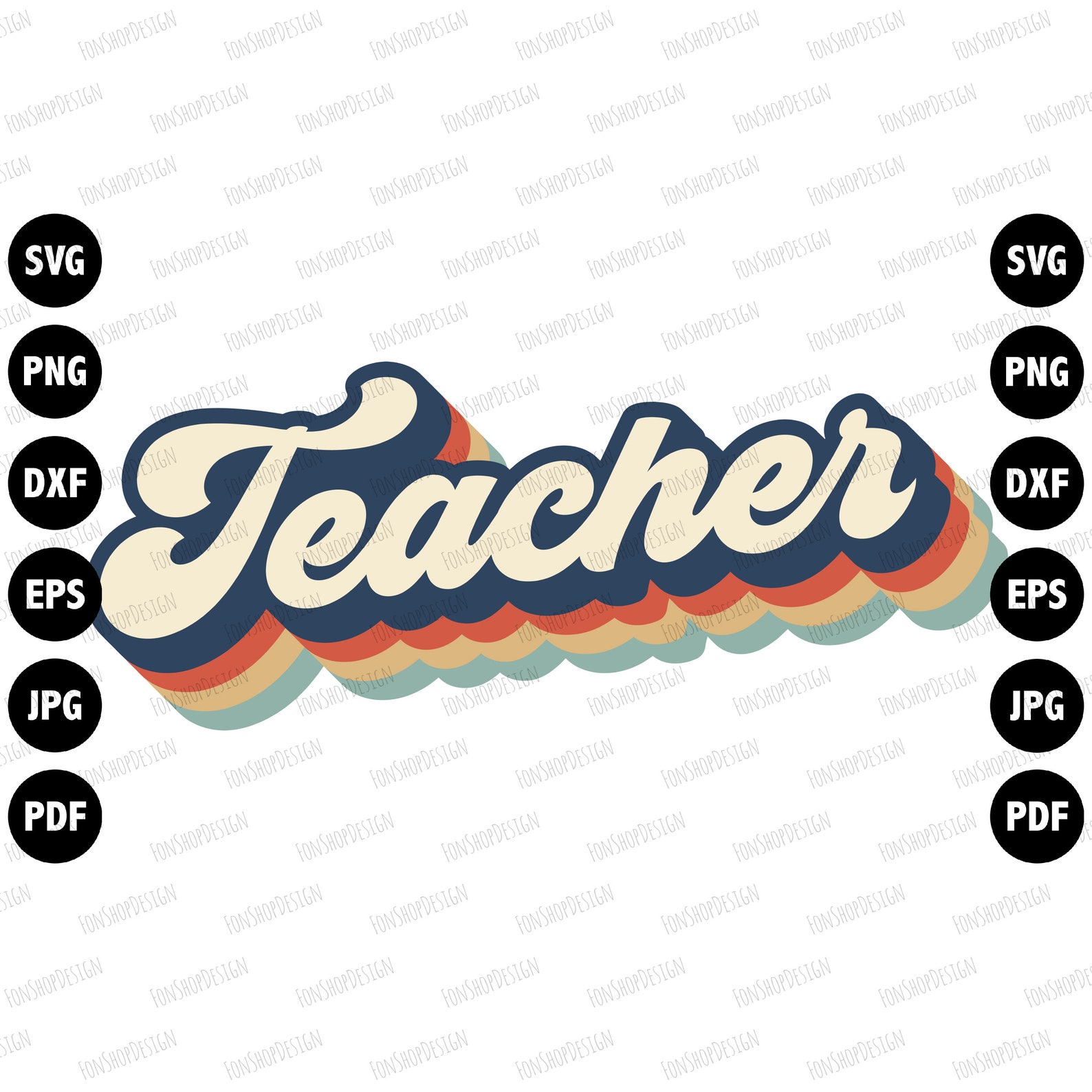 Teacher Retro Vintage Svg Back to School Svg Teacher Svg - Etsy