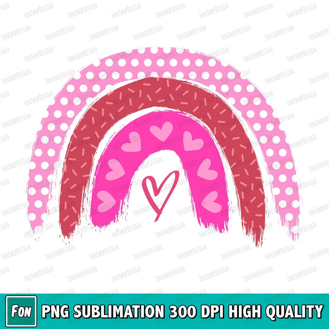 Valentines Rainbow Heart PNG, Sublimation Design (digital Download) - Etsy