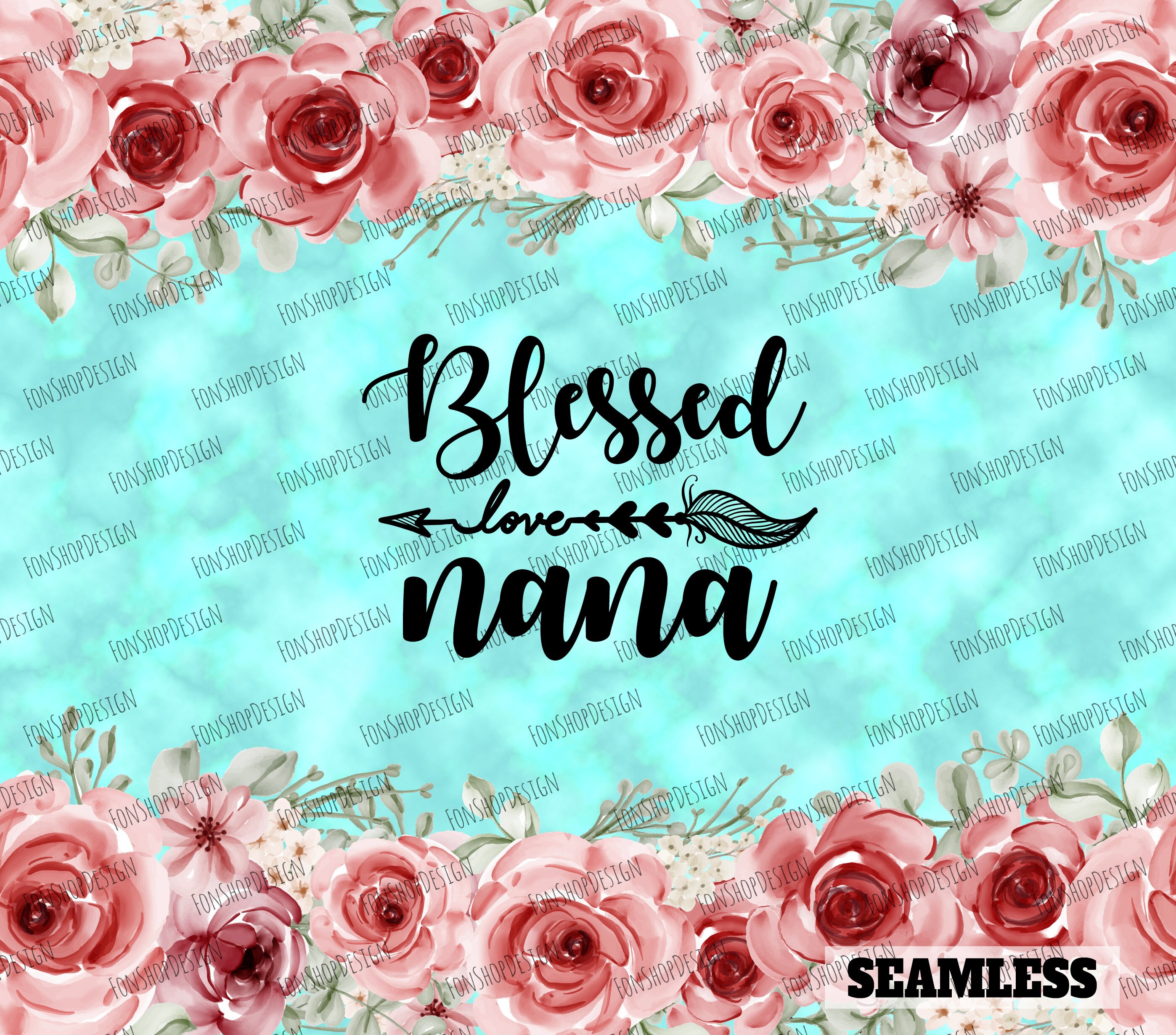 Blessed Nana Rose Marble Seamless 20oz Skinny Tapered & - Etsy