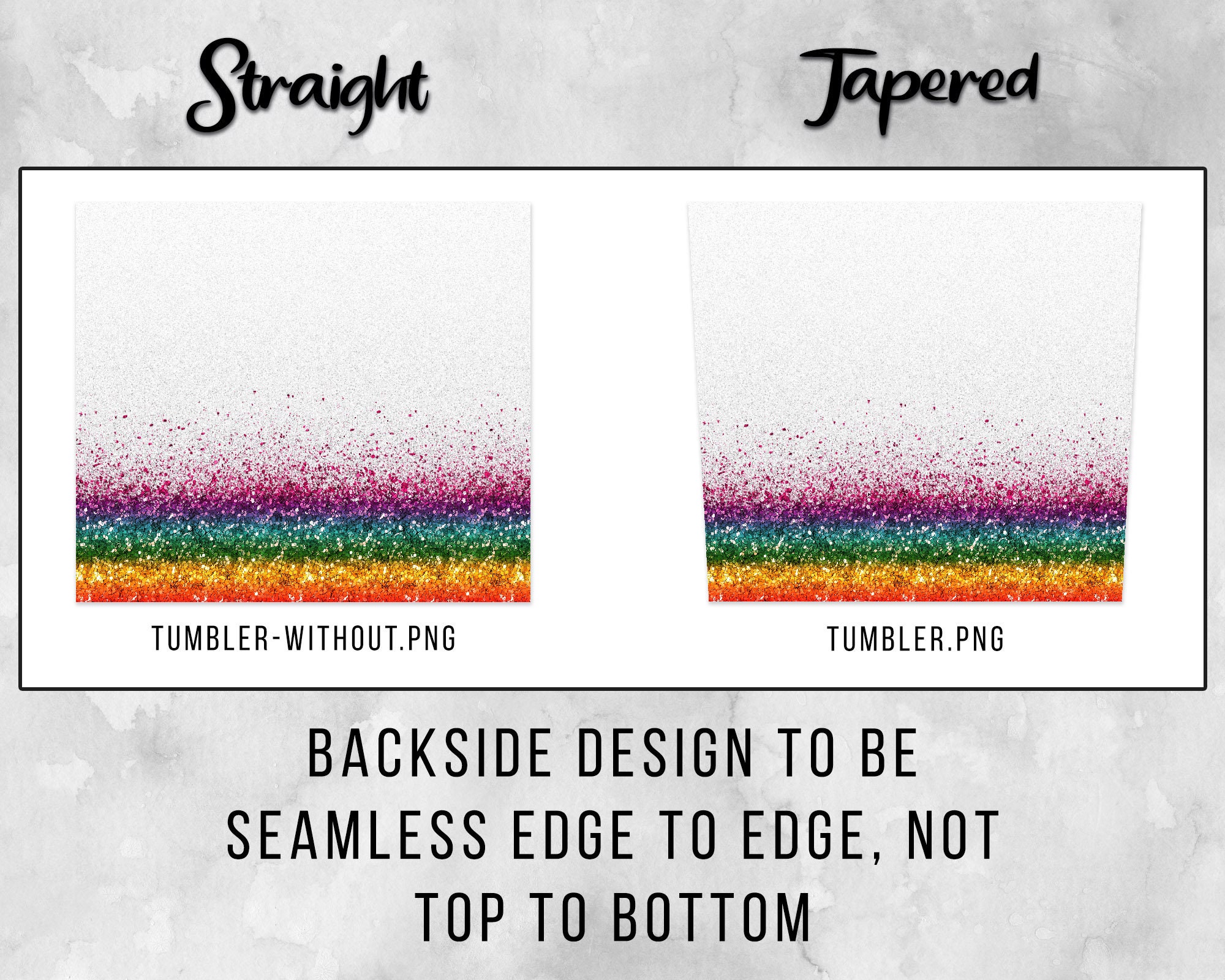 Glitter Confetti Rainbow Seamless 20oz Skinny Tapered & Straight ...