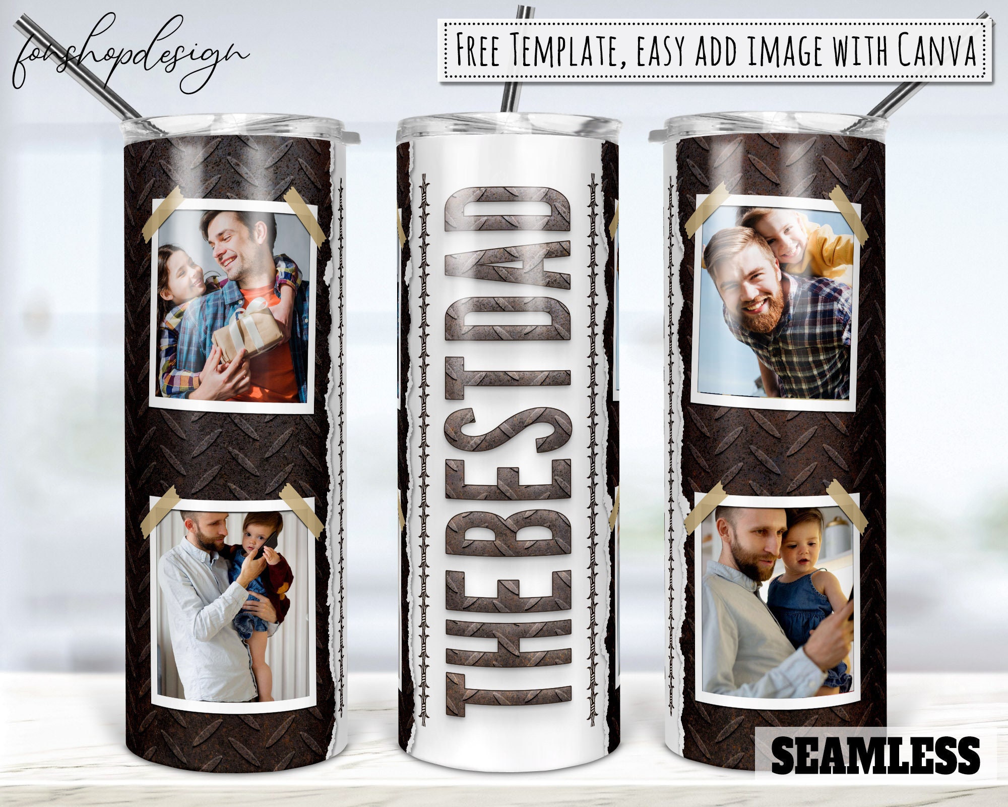 The Best Dad Photo Frame 20oz Skinny Tapered & Straight - Etsy