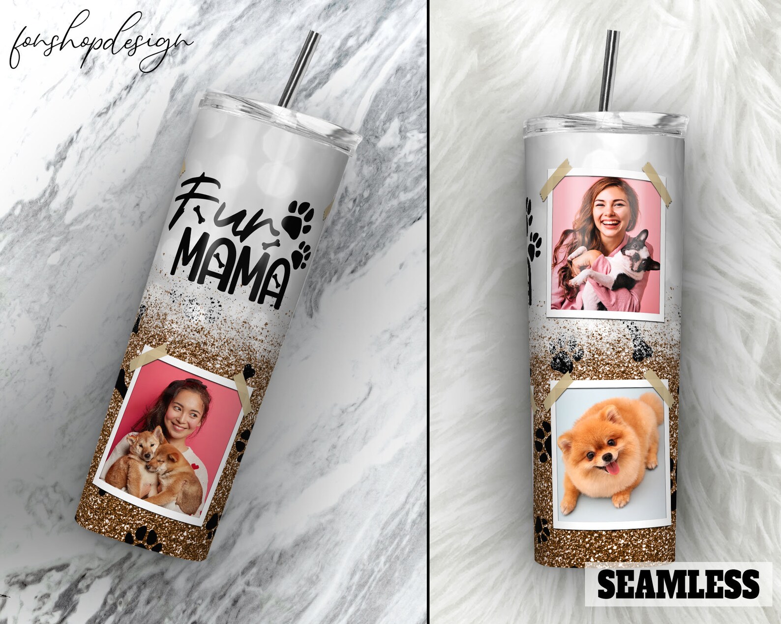 Dog Fur Mama Photo Frame 20oz Skinny Tapered & Straight - Etsy