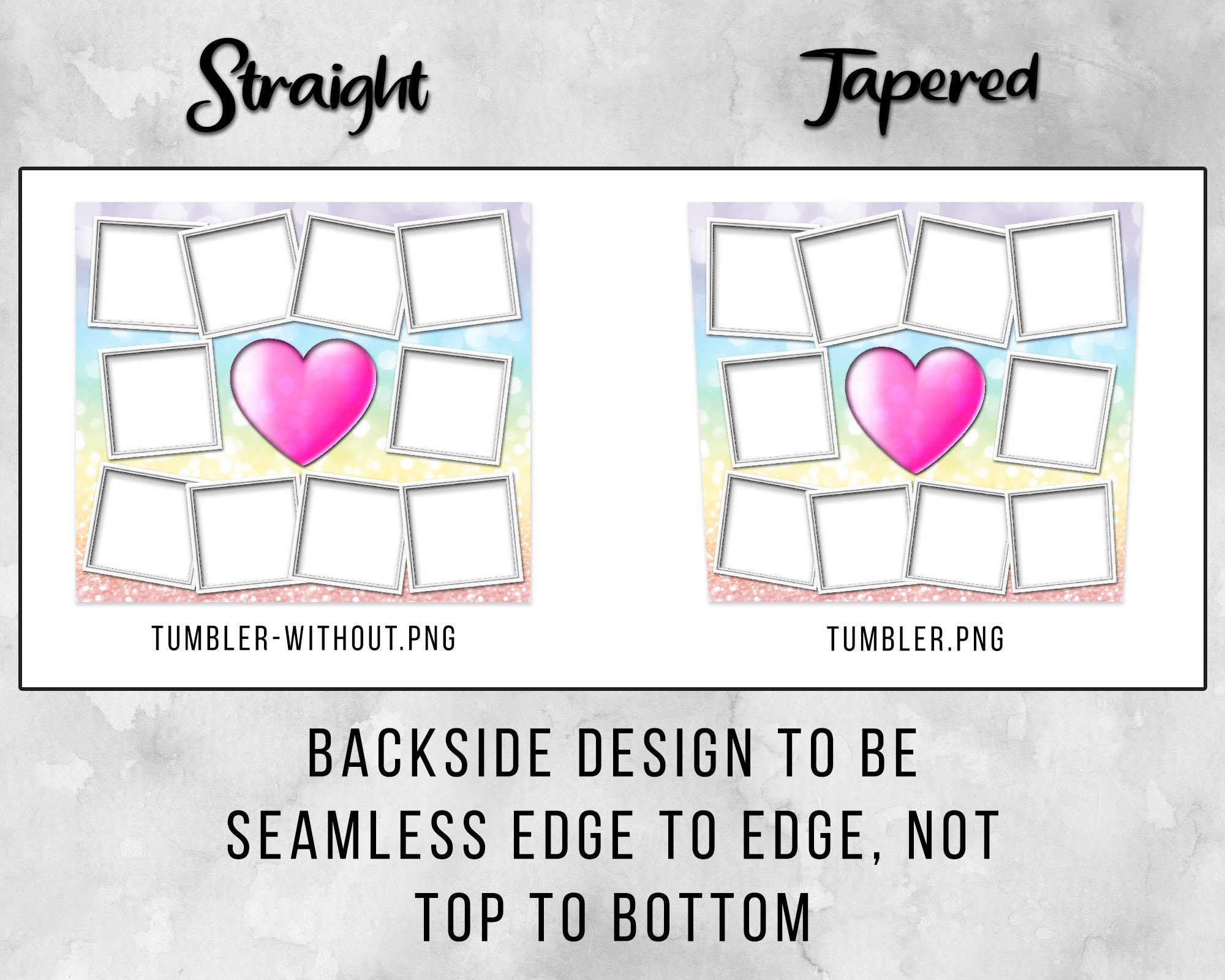 10 Picture Photo Frame, Heart Rainbow Tumbler, 20 Oz Tumbler, Skinny ...