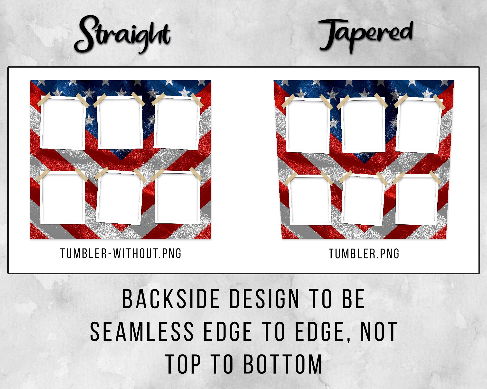 America Usa Flag Photo Frame 20oz Skinny Tapered & Straight Tumbler ...