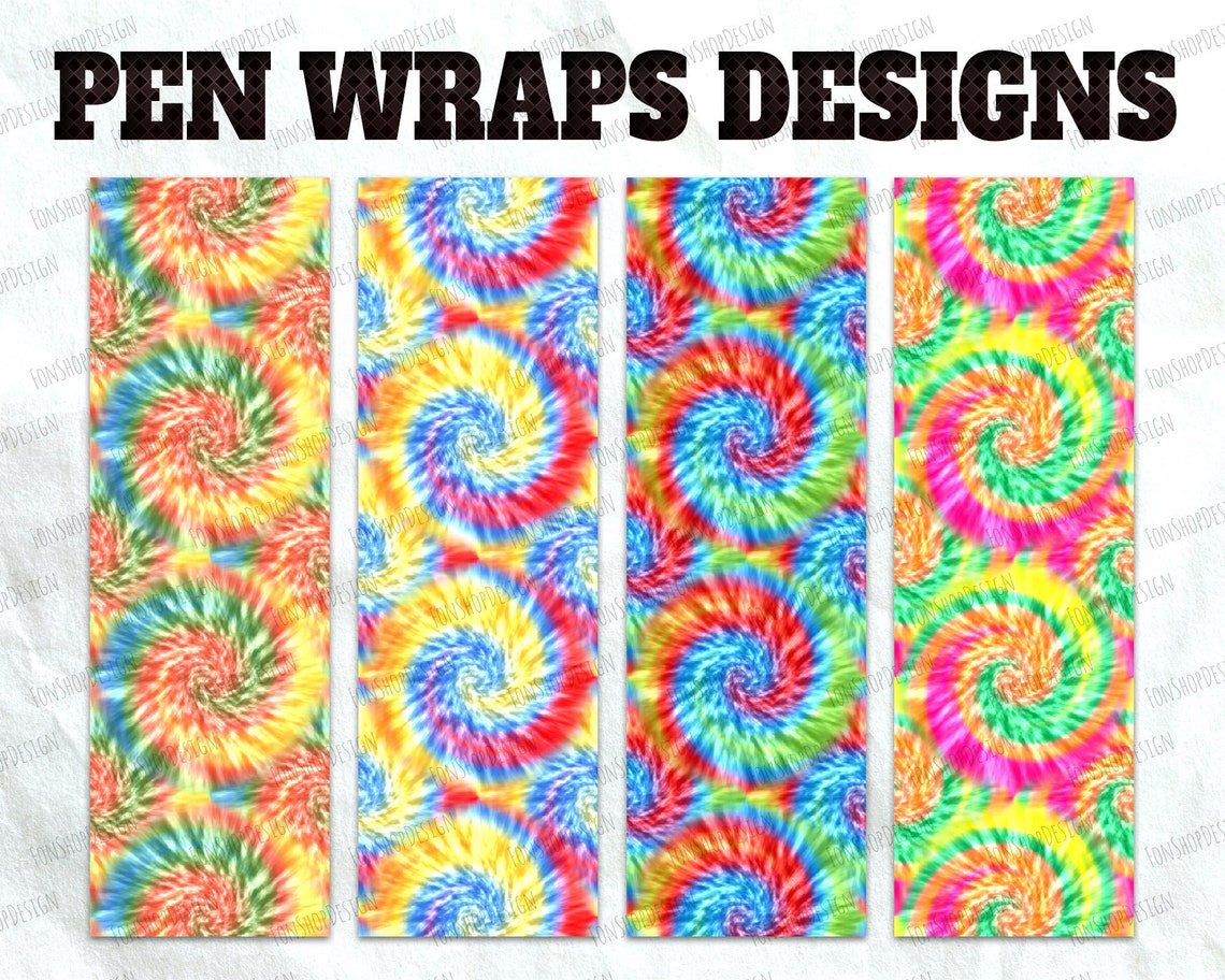 Tie Dye Seamless Pen Wrap File Set Waterslide or Printable - Etsy