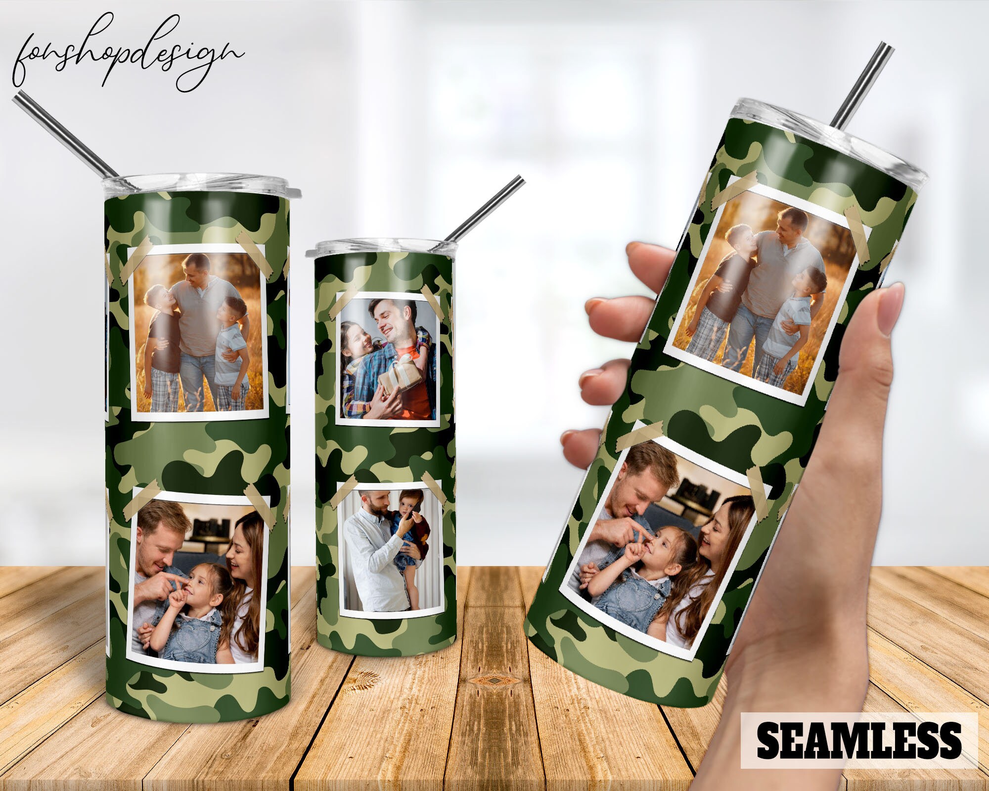 Soldier Military Camouflage Combo Photo Frame 20oz Skinny - Etsy
