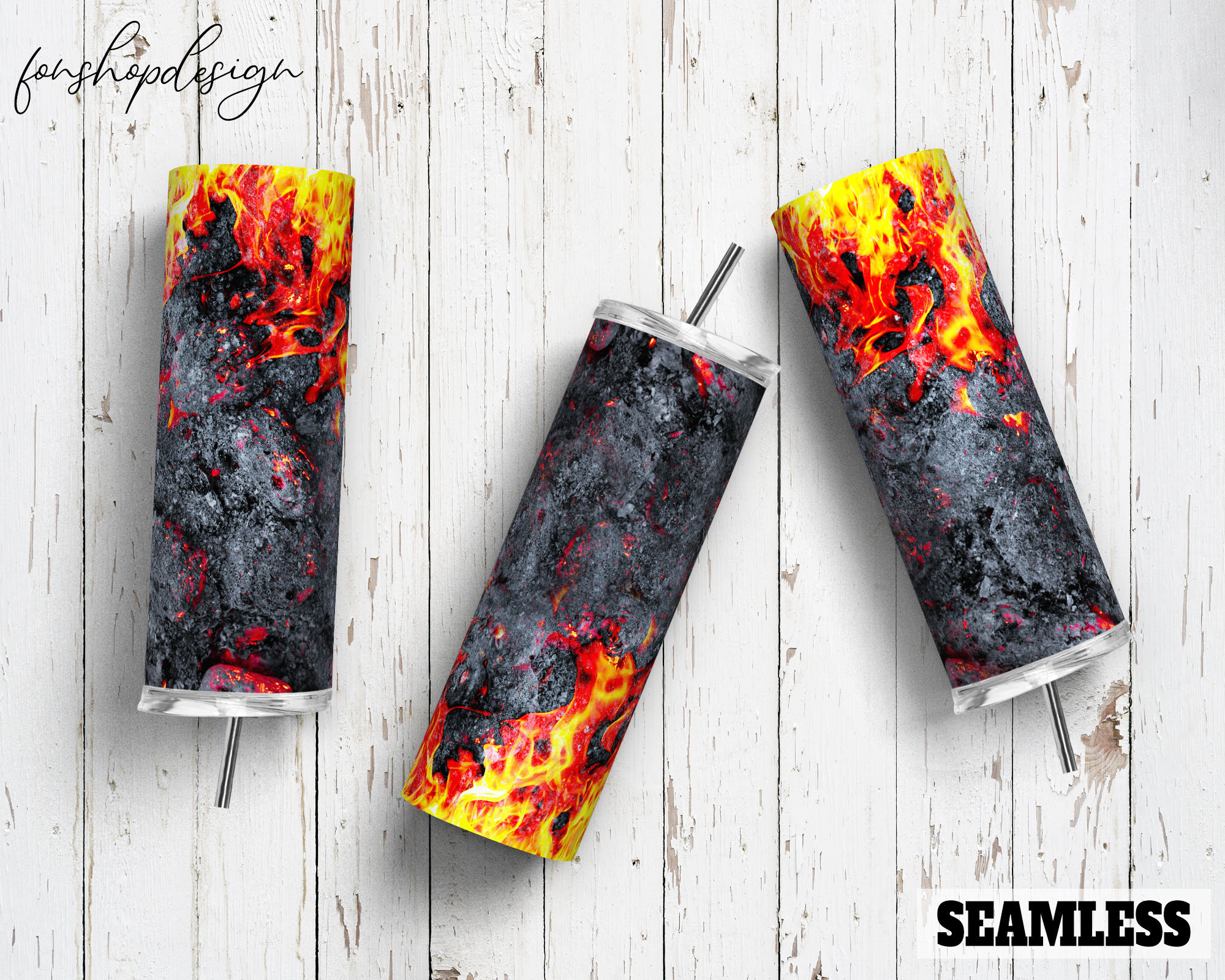 Flames Fire Seamless Tumbler 20 Oz Tumbler Skinny Tumbler - Etsy