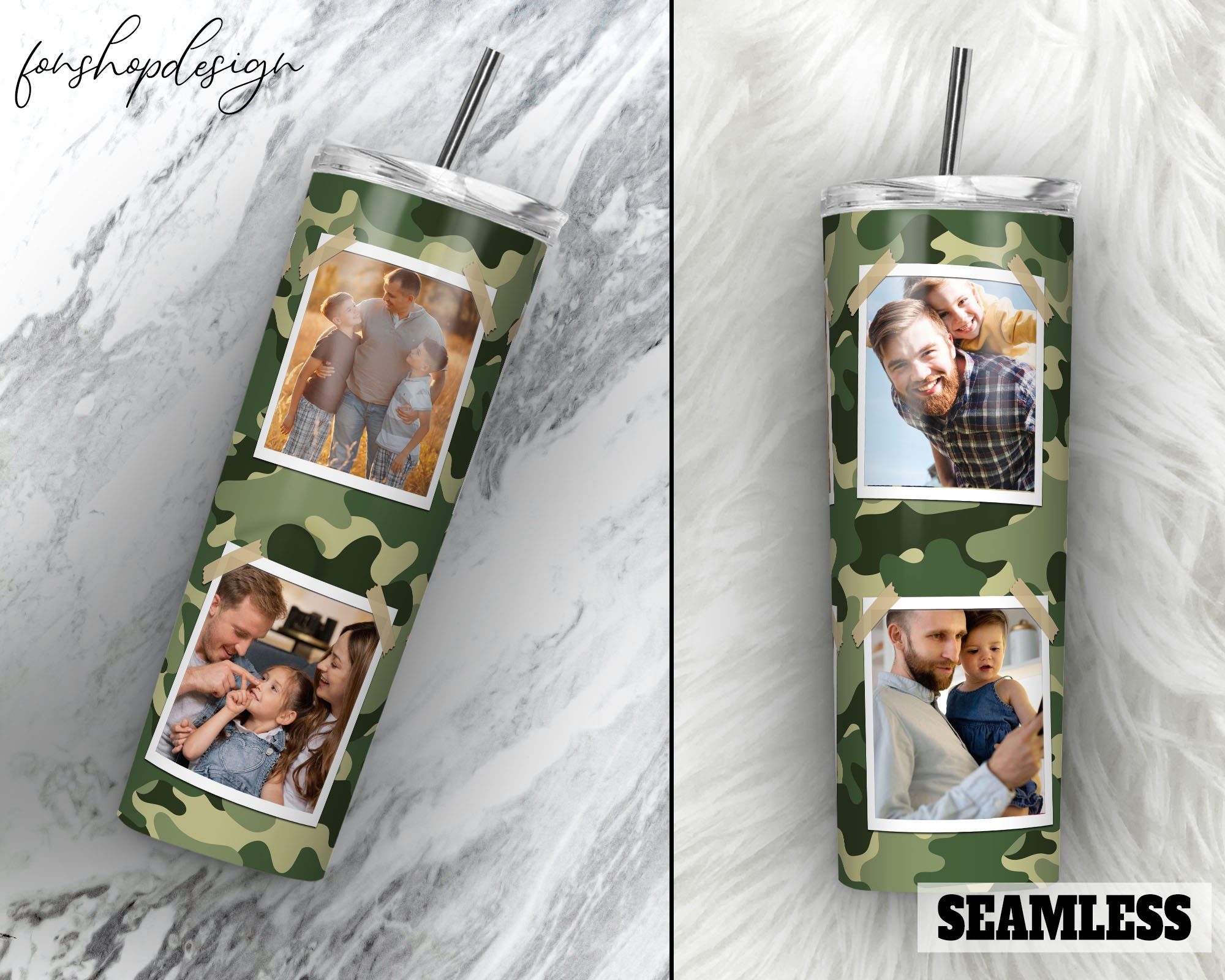 Soldier Military Camouflage Combo Photo Frame 20oz Skinny - Etsy