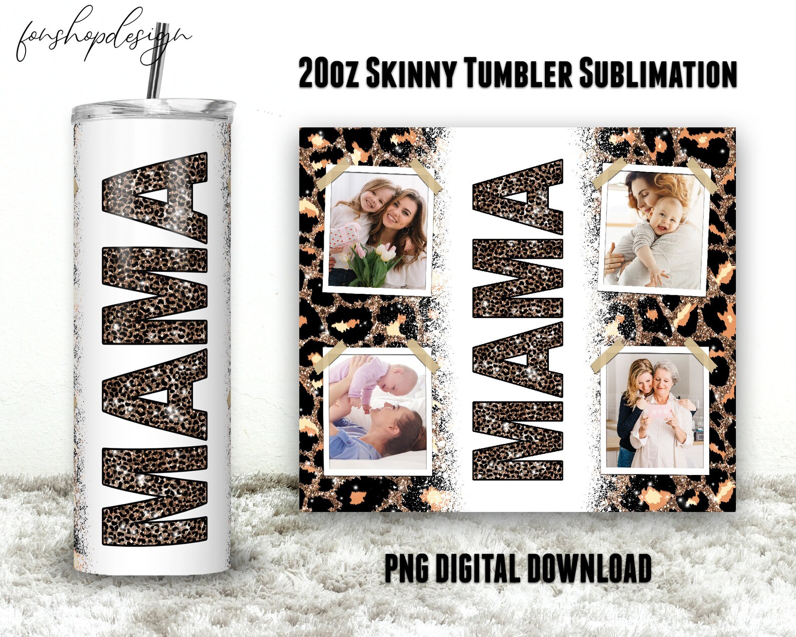 Mama Photo Frame 20oz Skinny Tapered & Straight Tumbler - Etsy