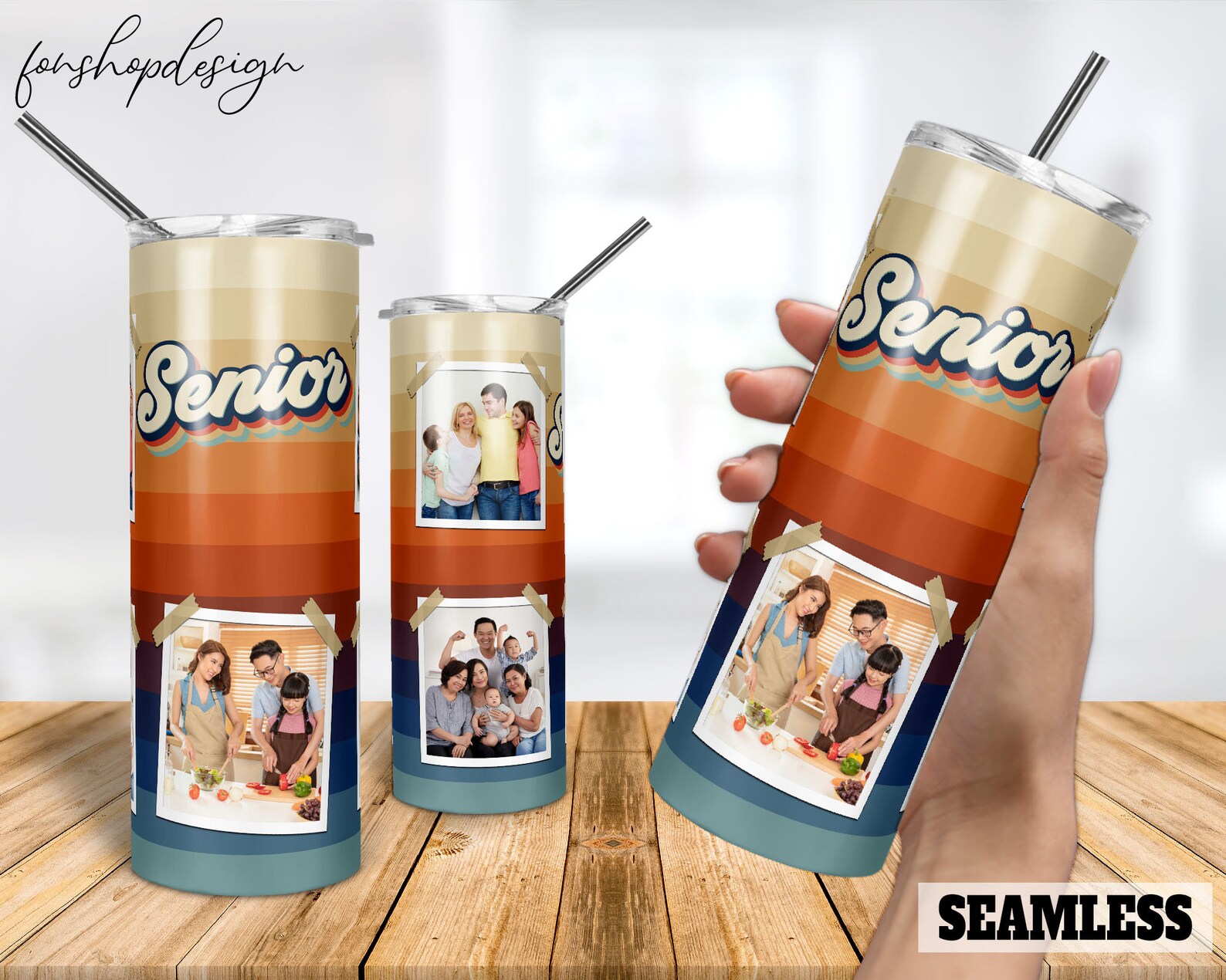 Retro Vintage Senior Photo Frame 20oz Skinny Tapered & - Etsy