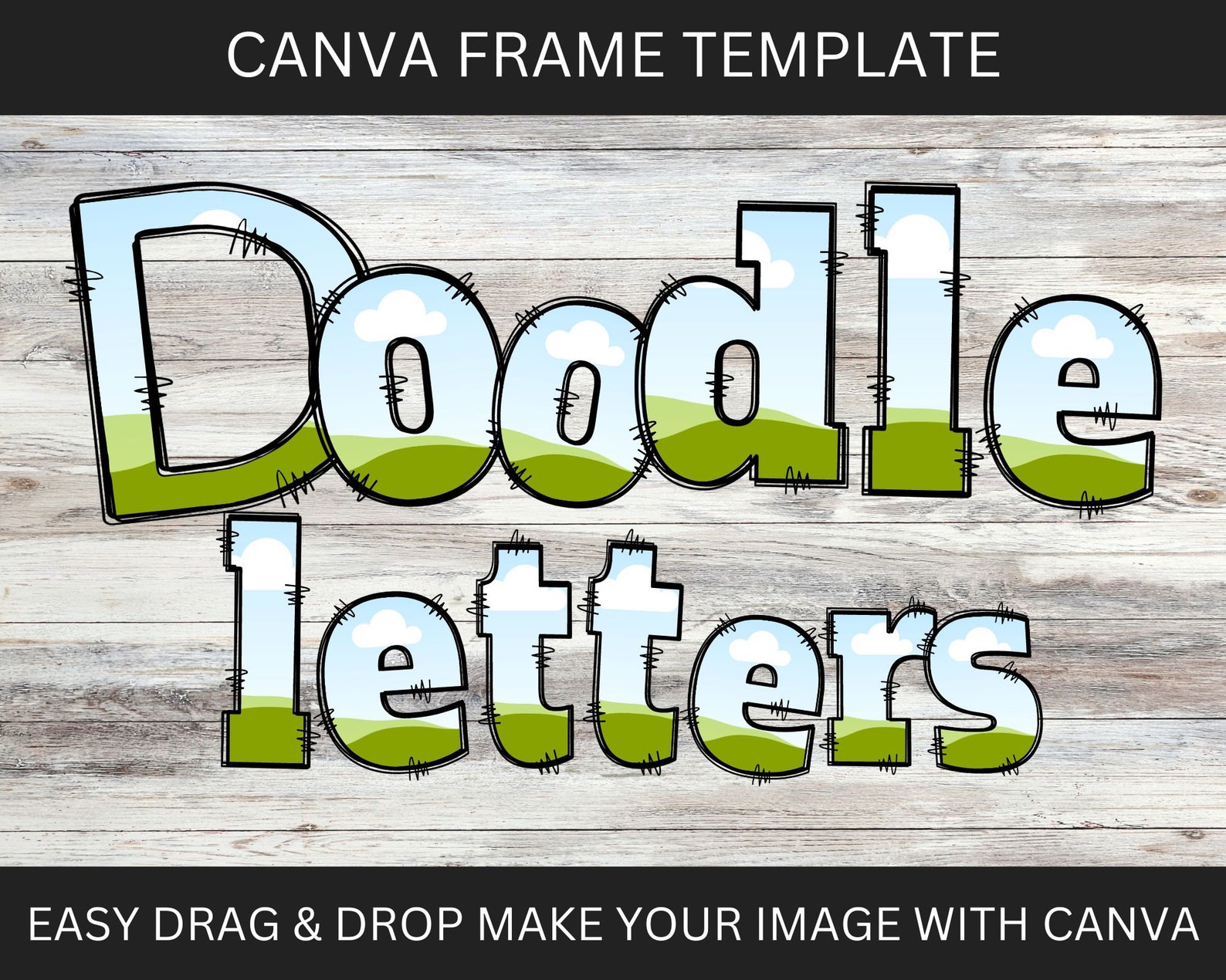 Doodle Letters Canva Template Letters and Numbers Drag and - Etsy