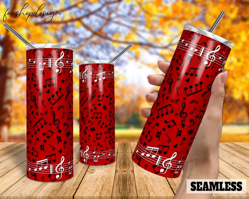 Music Notes Melody Seamless Tumbler 20 Oz Tumbler Skinny | Etsy