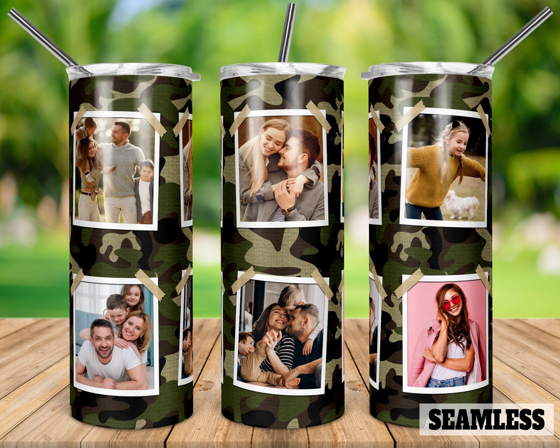 Camouflage Camo Photo Frame 20oz Skinny Tapered & Straight | Etsy