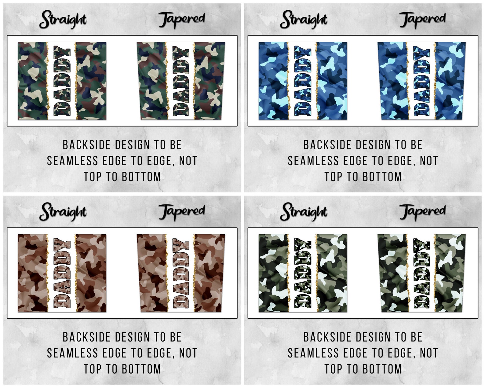 Bundle Best Daddy Ever Camouflage Camo Seamless 20oz Skinny - Etsy