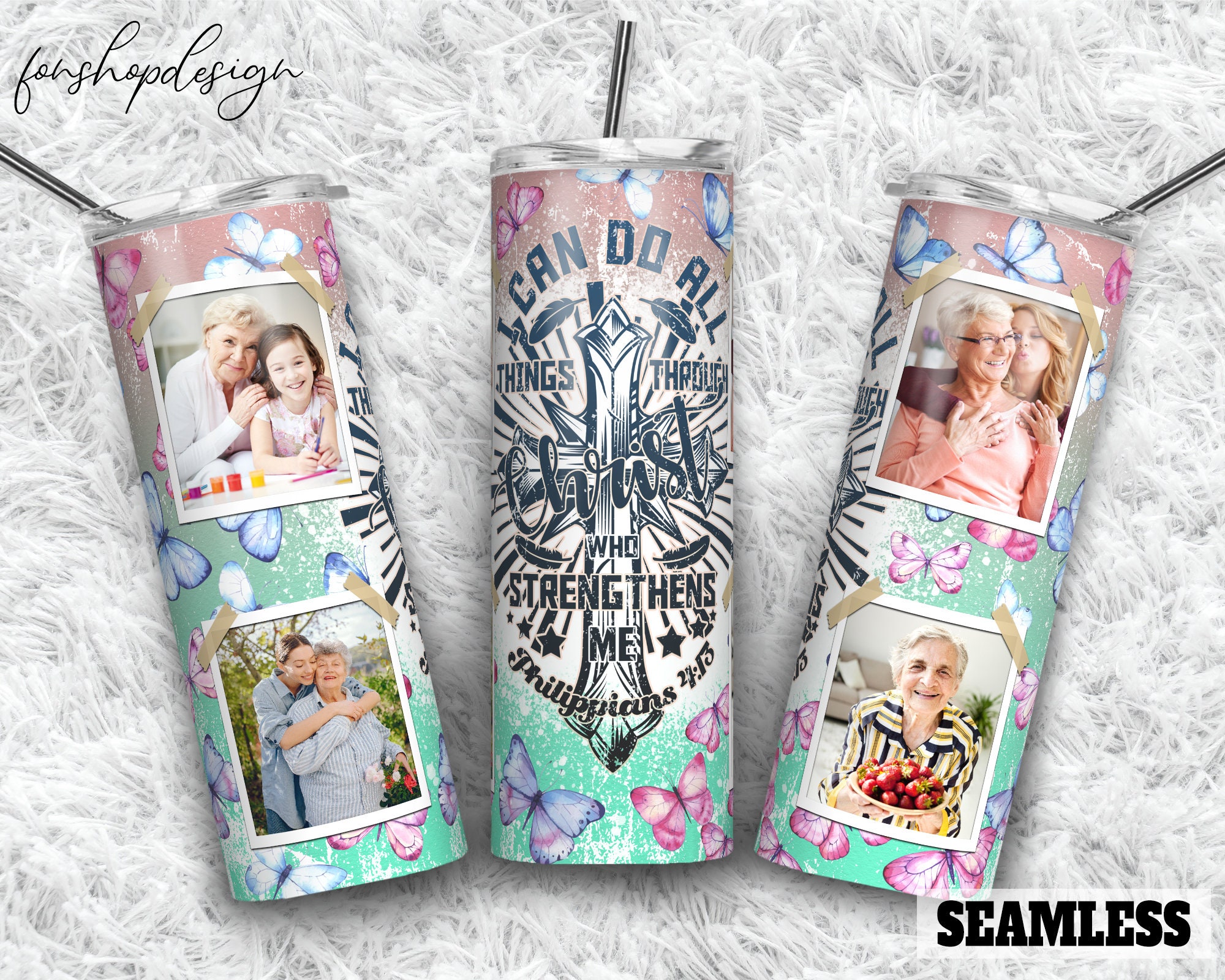 Christian Bible Verse Photo Frame 20oz Skinny Tapered & - Etsy