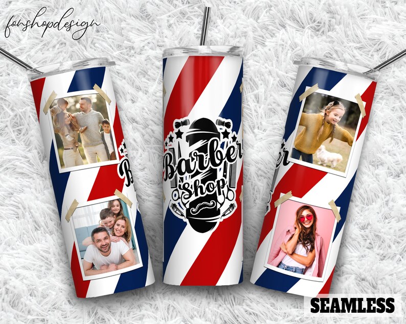 Barber Shop Photo Frame 20oz Skinny Tapered & Straight Tumbler ...