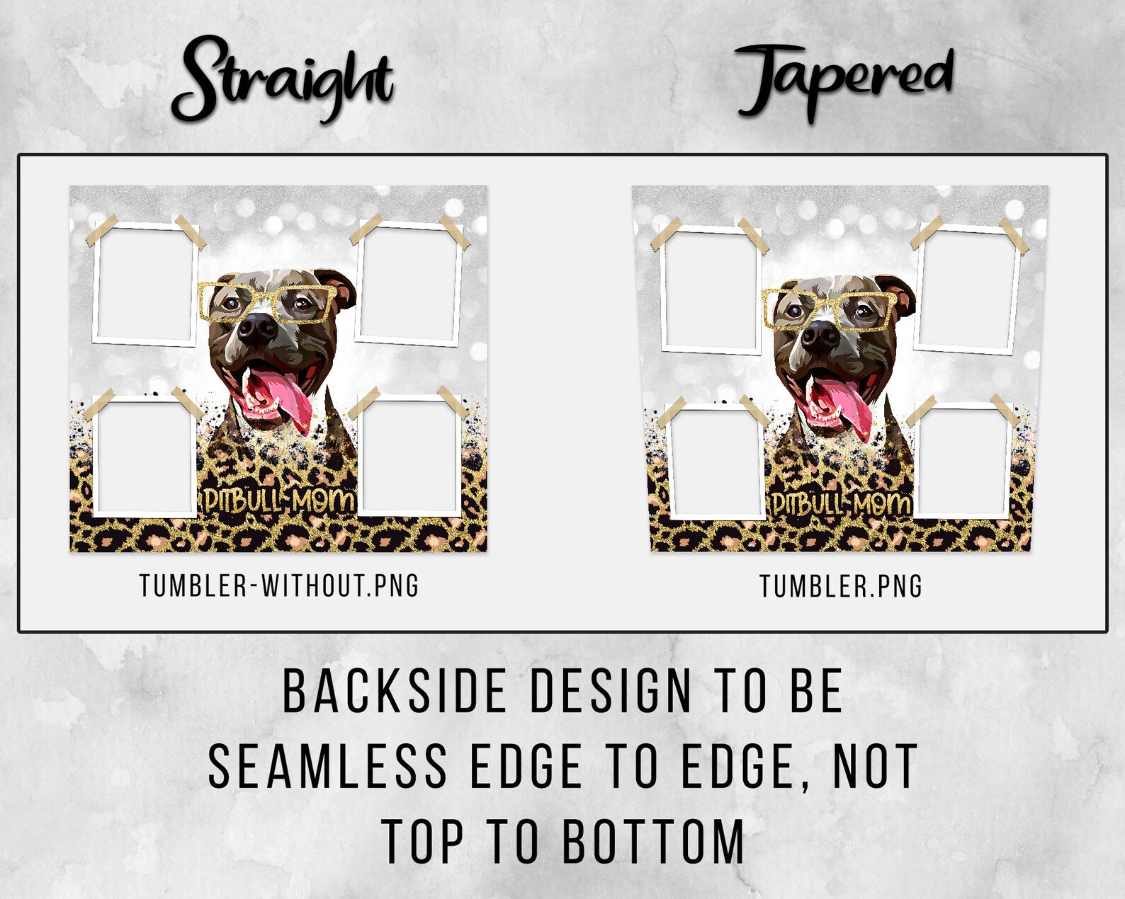 Pitbull Dog Mom Photo Frame 20oz Skinny Tapered & Straight - Etsy