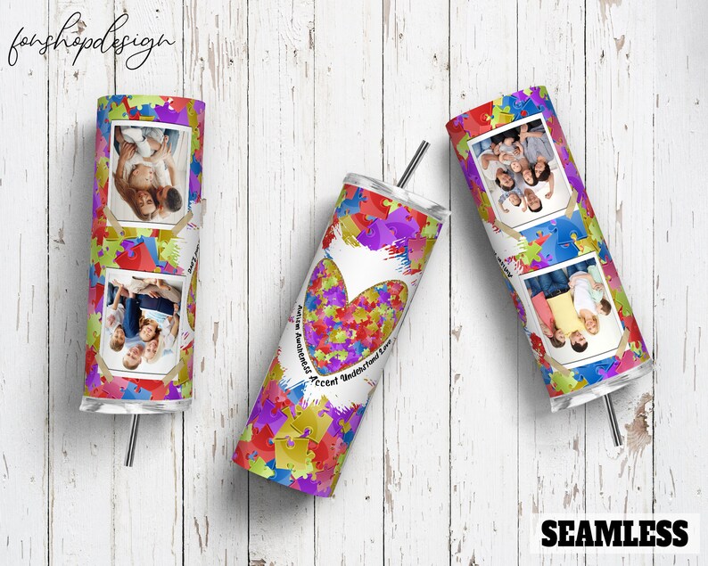 Autism Awareness Photo Frame 20oz Skinny Tapered & Straight - Etsy