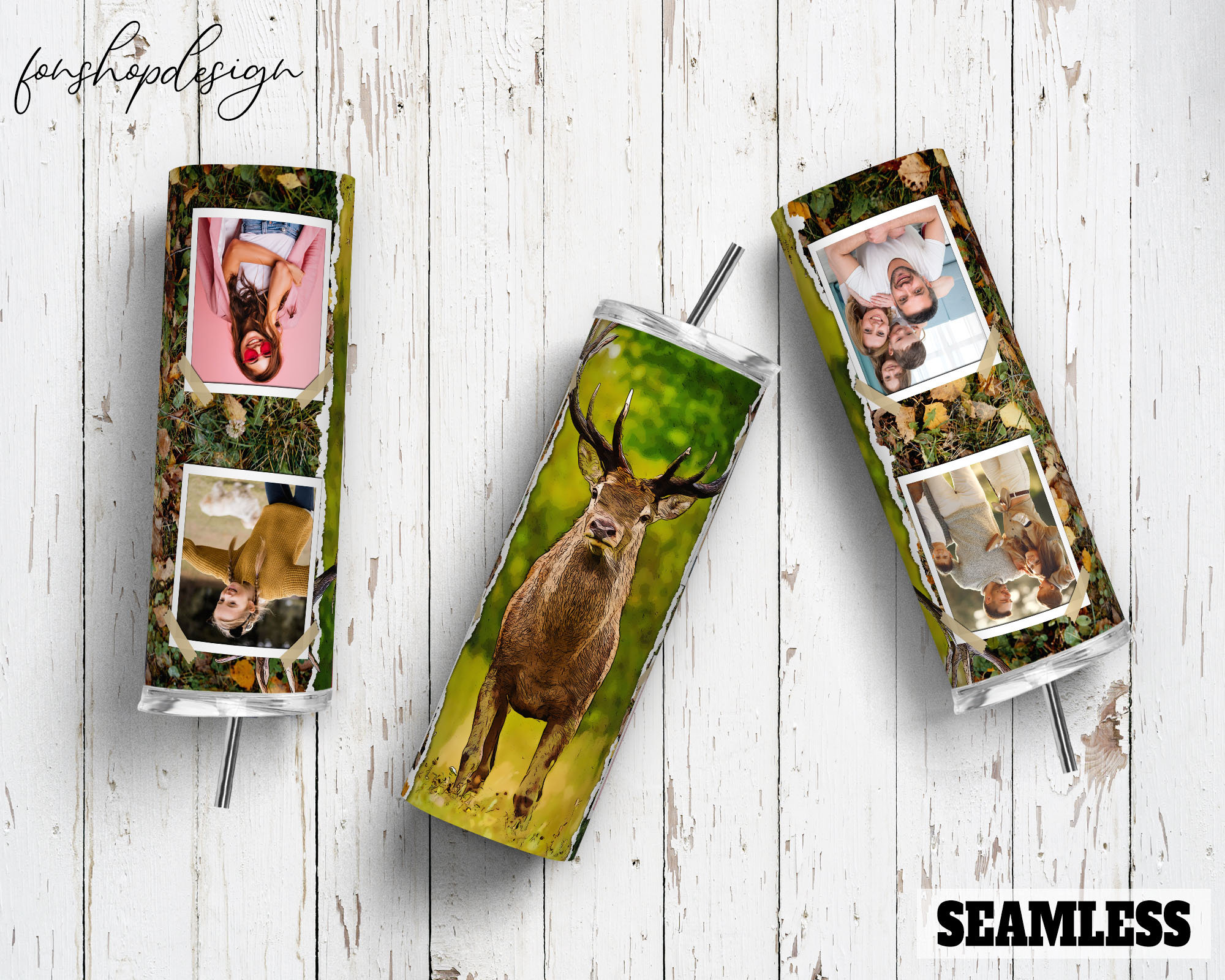 Deer Hunting Camo Hunt Photo Frame 20oz Skinny Tapered & - Etsy