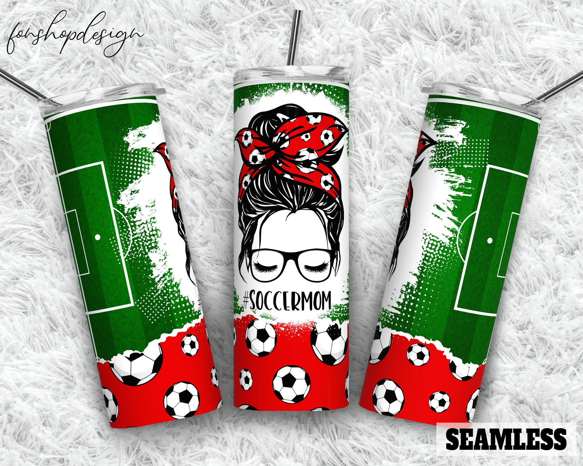 Soccer Mom Football Mom Seamless 20oz Skinny Tapered & - Etsy