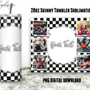 Race Tumbler, Checked Flag, Photo Frame Tumbler, 20 Oz Tumbler, Skinny ...