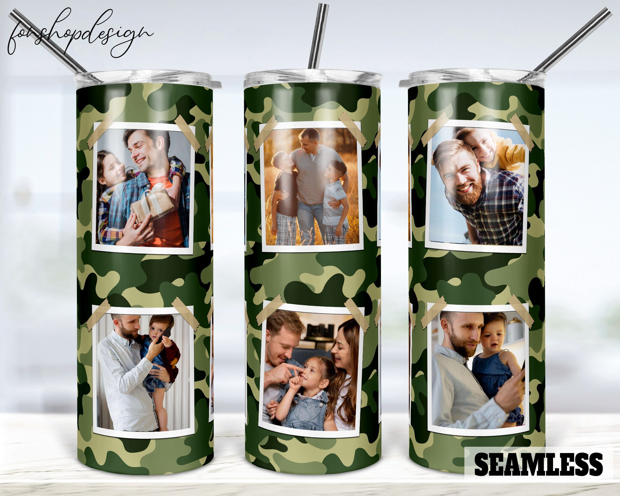 Soldier Military Camouflage Combo Photo Frame 20oz Skinny - Etsy