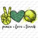 Peace Love Tennis Sublimation Png Digital Download Peace Love - Etsy