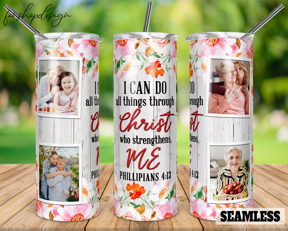 Christian Bible Verse Picture Photo Frame Tumbler 20 Oz | Etsy