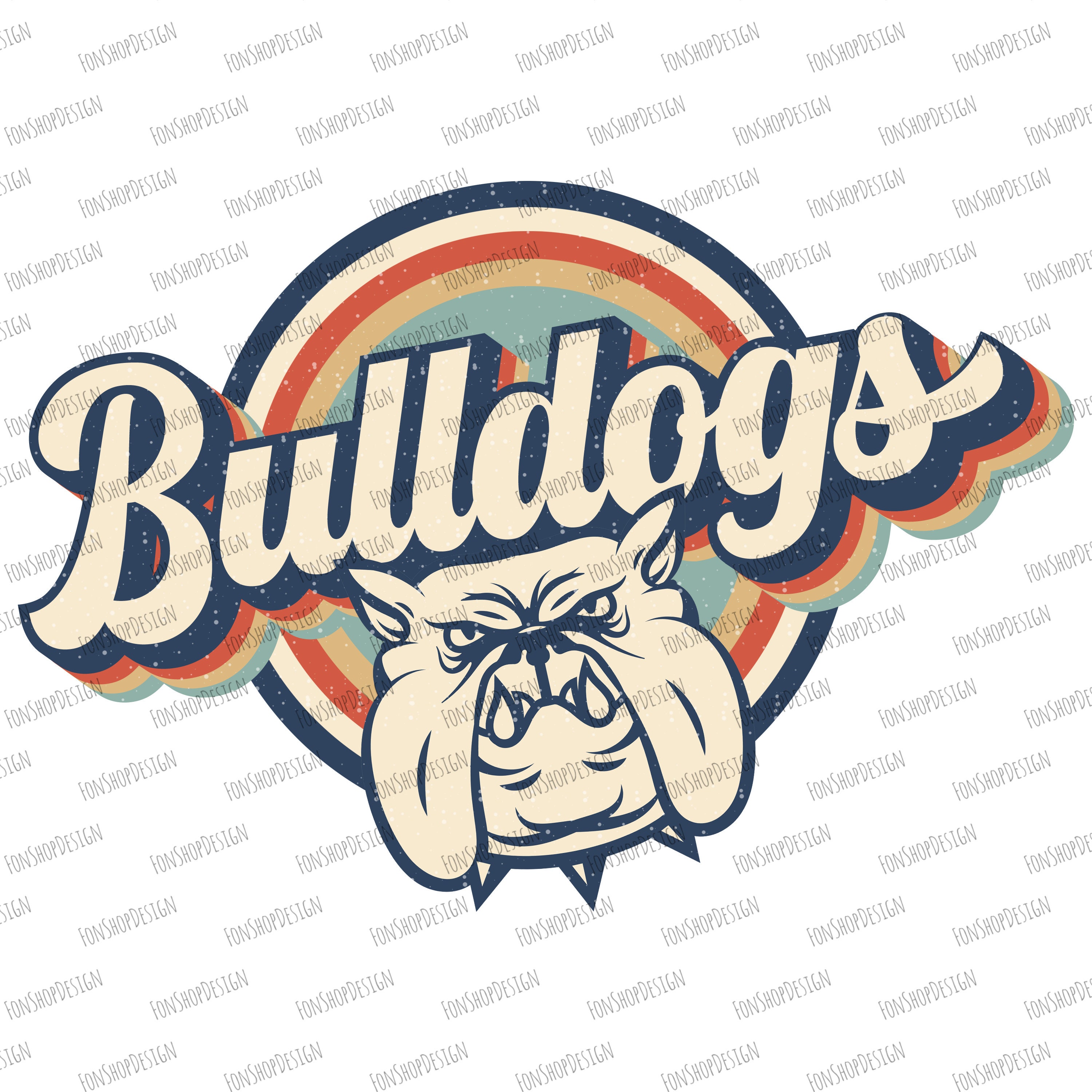 Retro Bulldogs Sublimation Png Bulldogs Png Bulldogs Design | Etsy