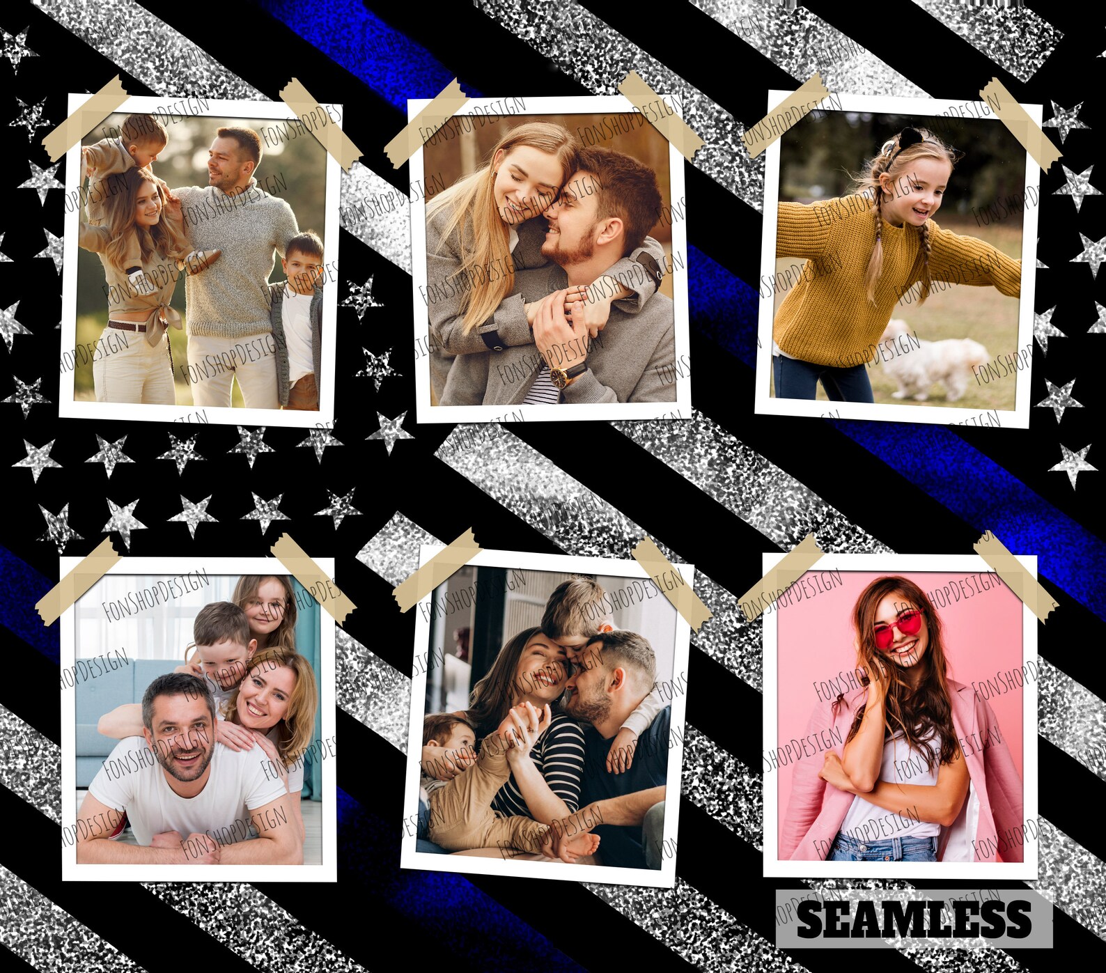 Back the Blue Police Officer Photo Frame 20oz Skinny Tapered & | Etsy