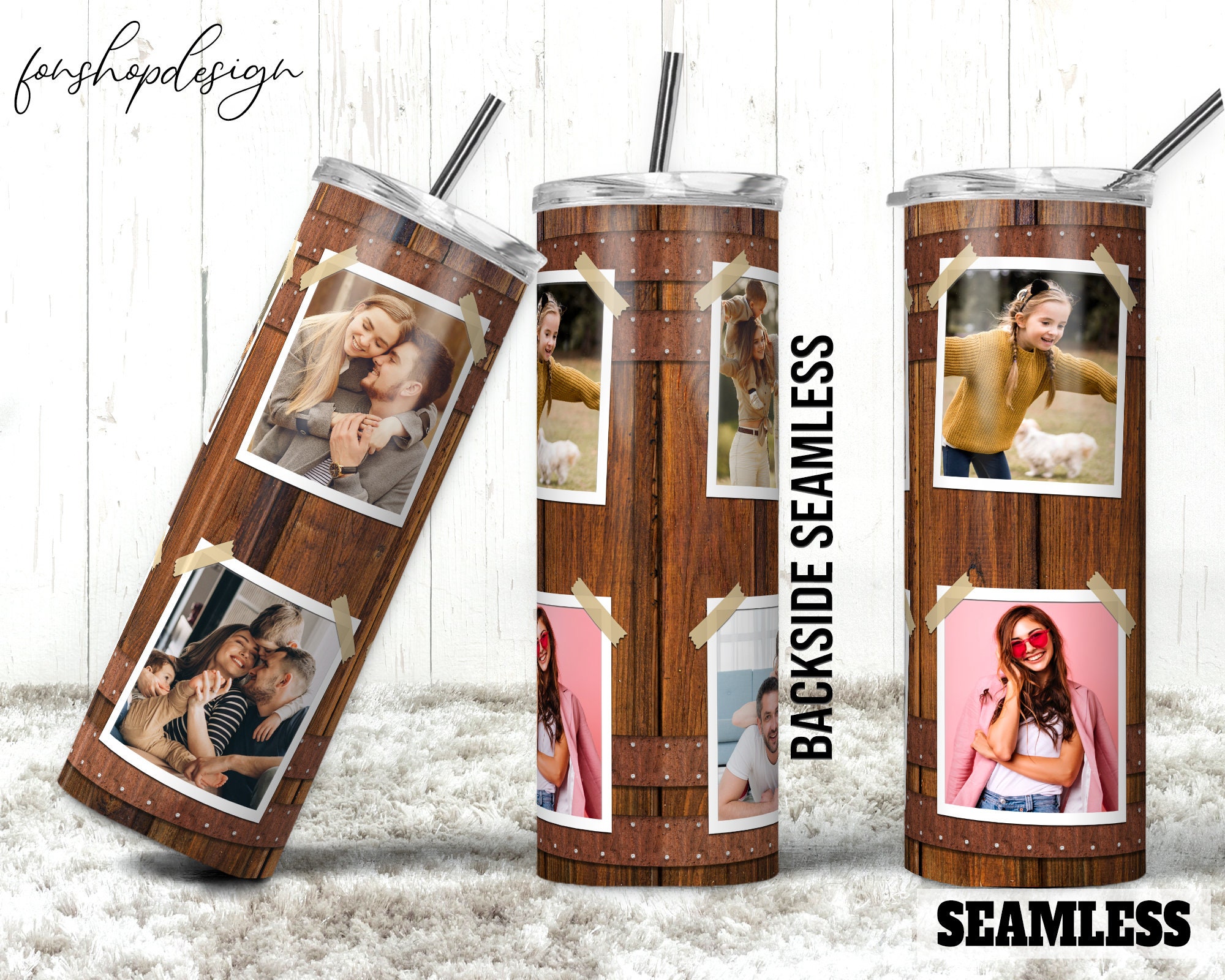 Whiskey Barrel Photo Collage Frame 20oz Skinny Tapered & - Etsy