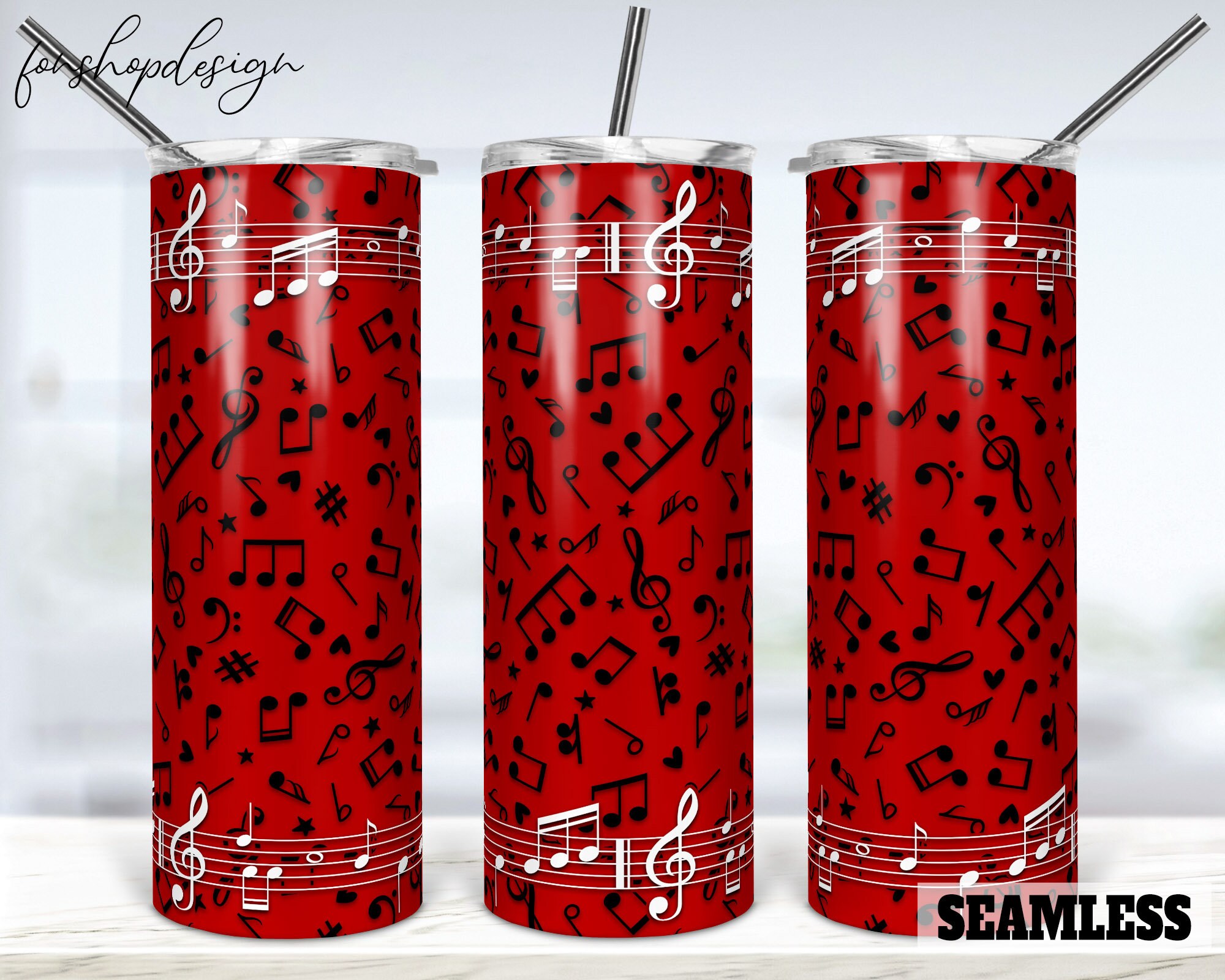 Music Notes Melody Seamless Tumbler 20 Oz Tumbler Skinny - Etsy