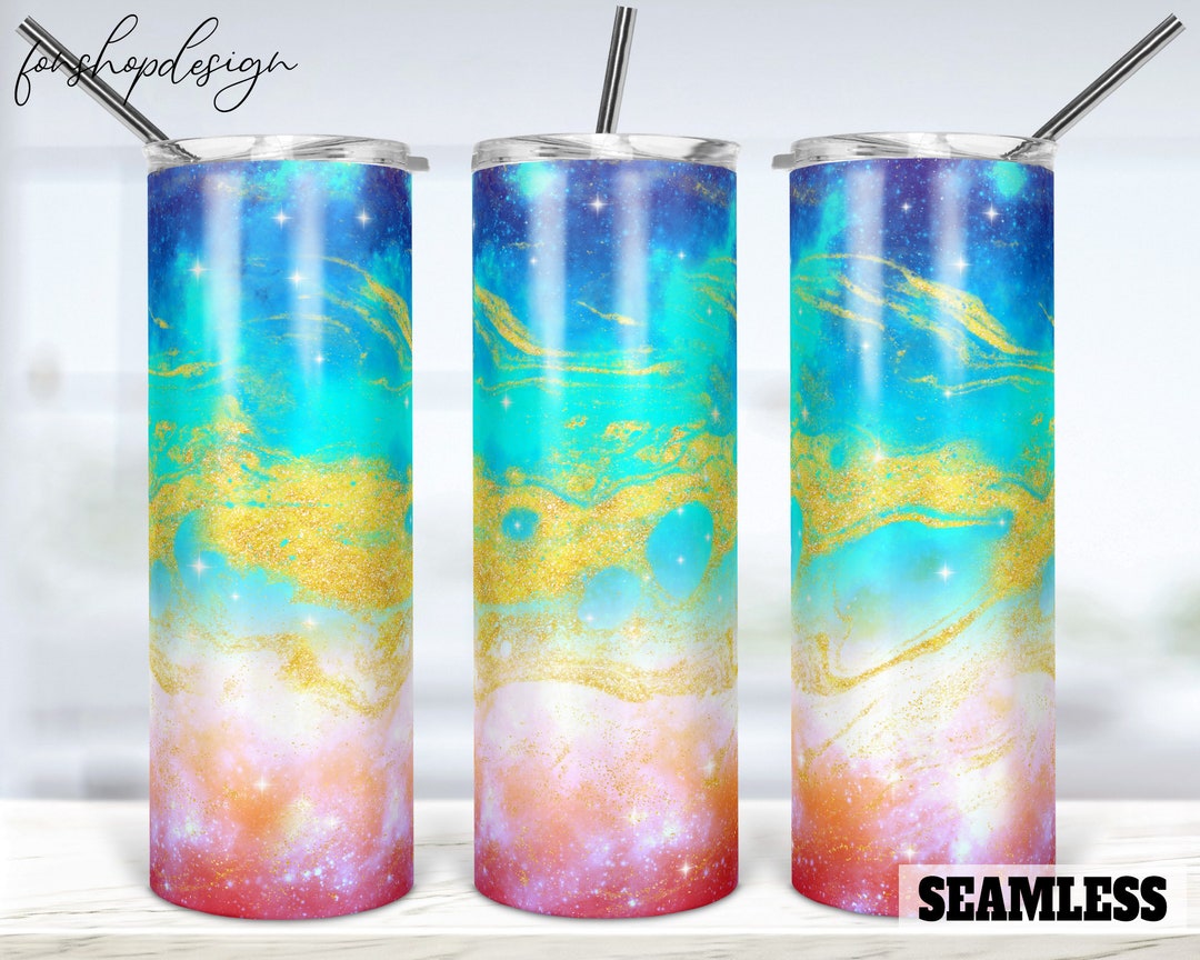 Rainbow Galaxy Agate Seamless 20oz Skinny Tapered & Straight Tumbler ...
