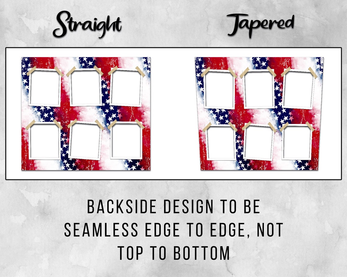 Red White and Blue Photo Frame 20oz Skinny Tapered & Straight | Etsy