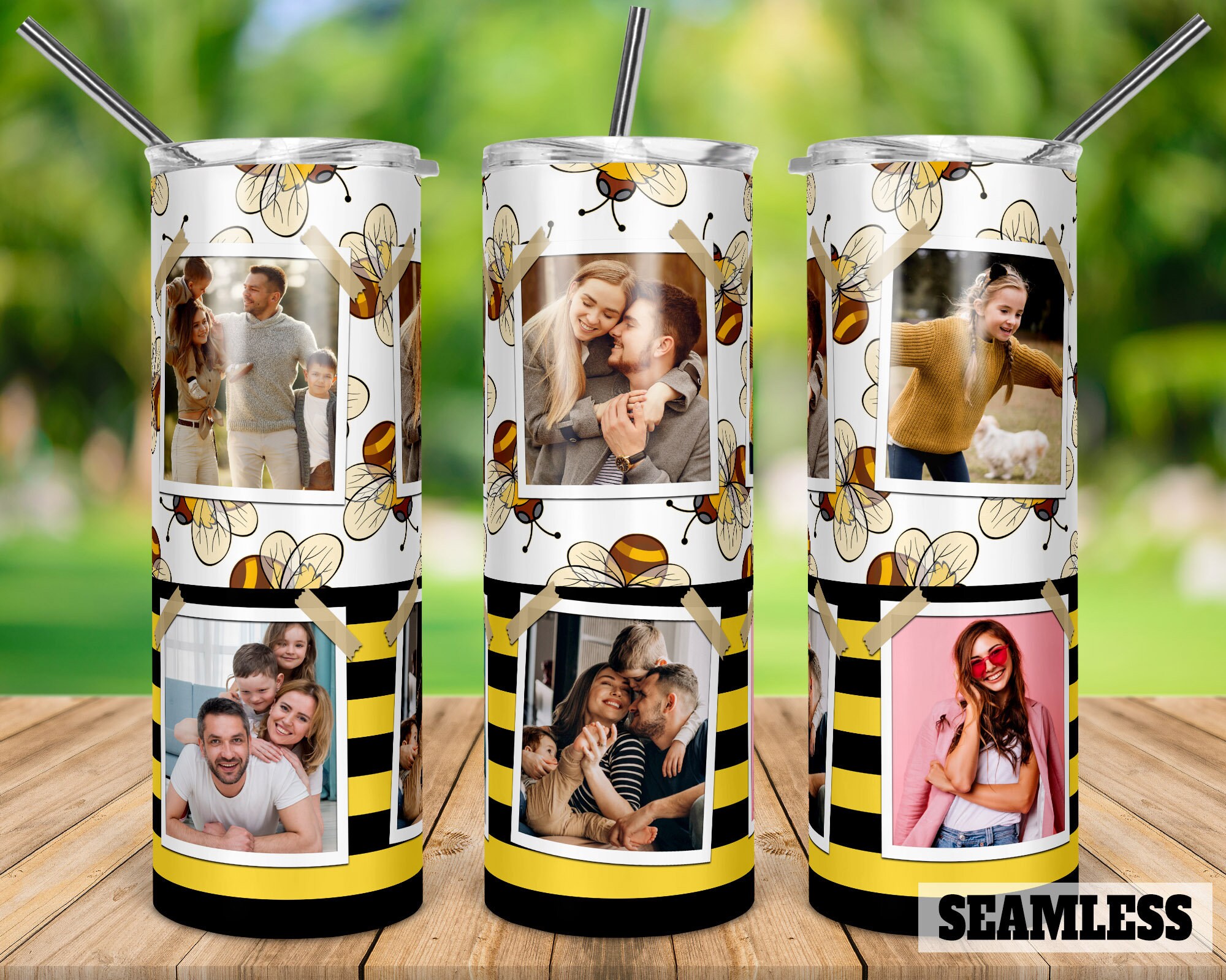 Bee Kind Photo Frame 20oz Skinny Tapered And Straight Tumbler | Etsy