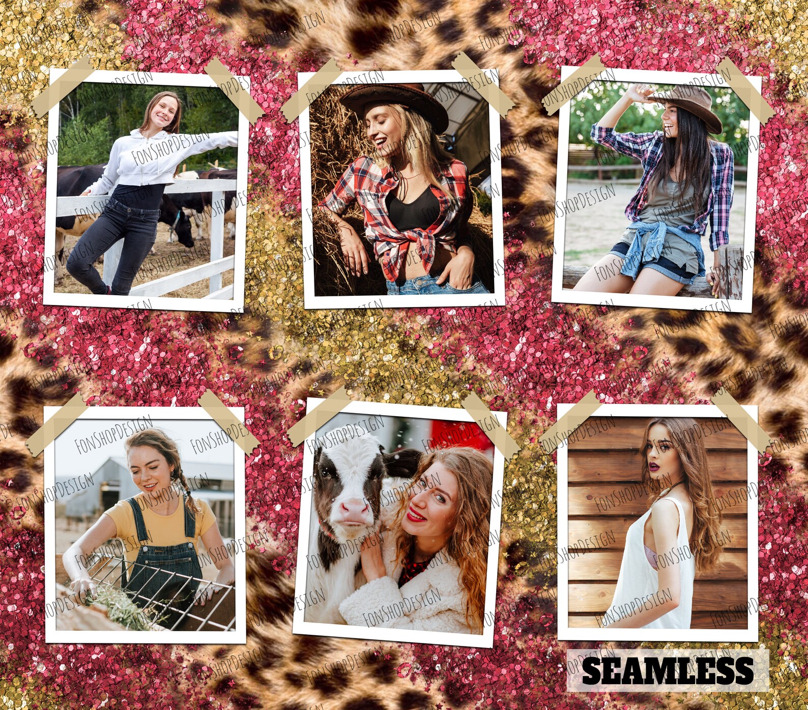 Pink Gold Glitter Leopard Photo Frame 20oz Skinny Tapered & - Etsy