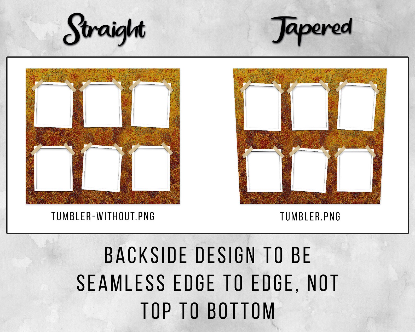 Rusty Metallic Metal Photo Frame 20oz Skinny Tapered & - Etsy