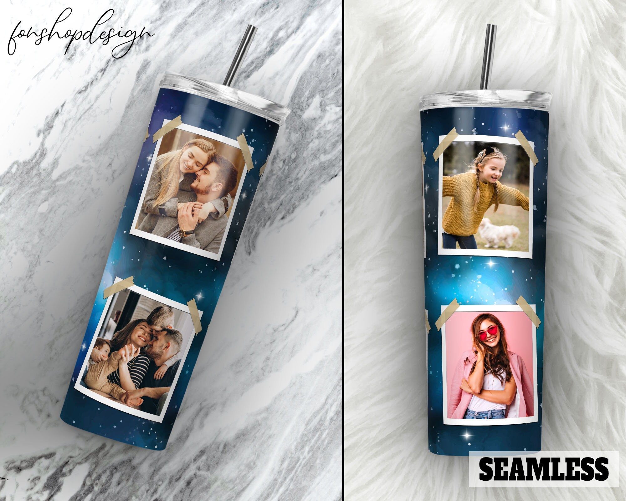 Galaxy Star Photo Collage Frame 20oz Skinny Tapered & Straight - Etsy