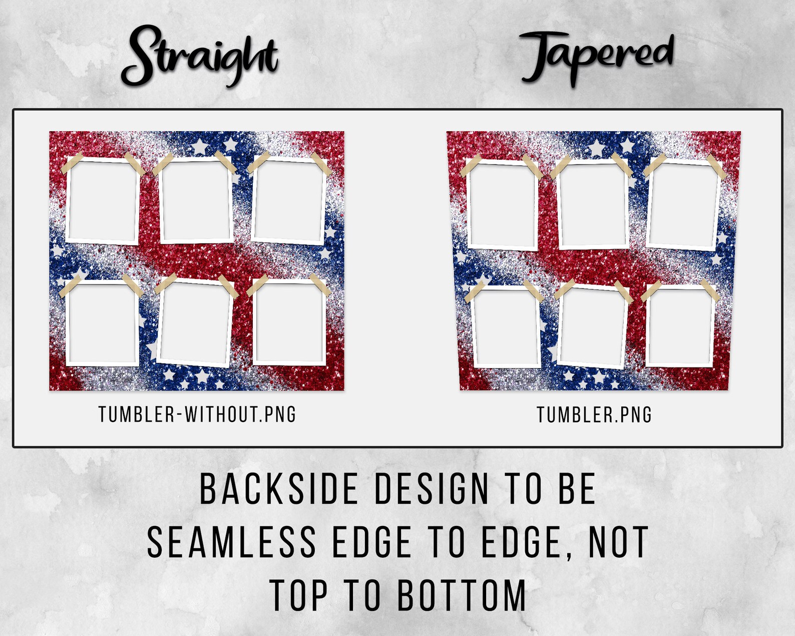 Red White Blue Glitter Photo Frame 20oz Skinny Tapered & - Etsy