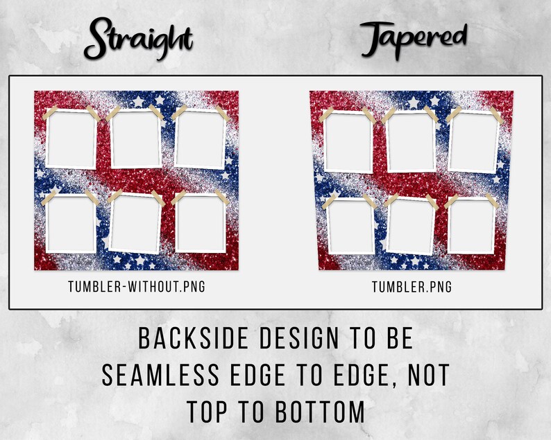 Red White Blue Glitter Photo Frame 20oz Skinny Tapered & - Etsy